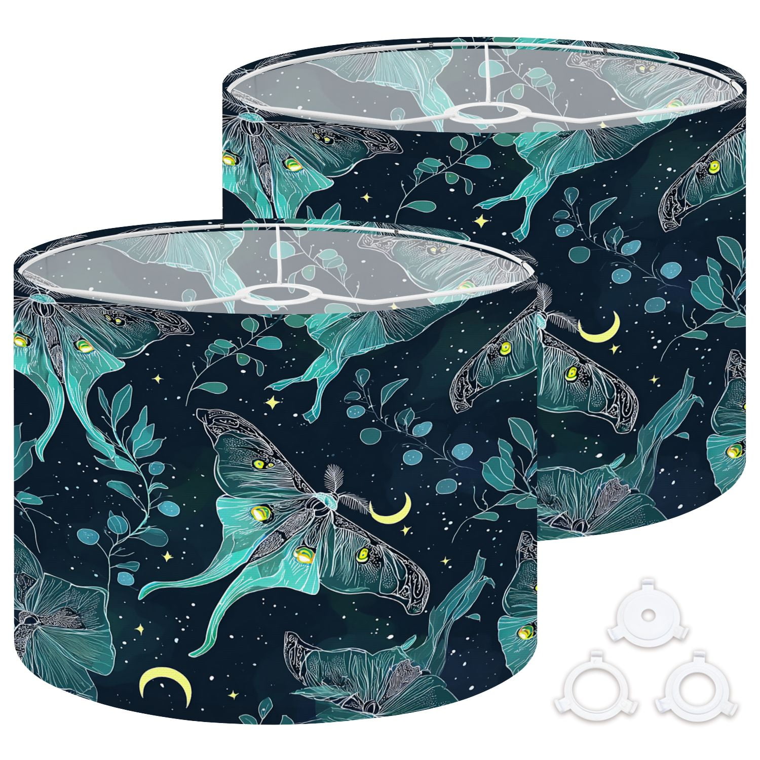 Lamp Shades Set of 2 Easy Assembly Elegant celestial butterflies Boho ...