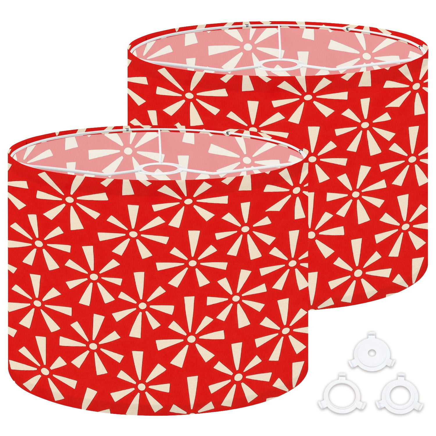 Lamp Shades Set of 2 Easy Assembly Modern Retro Seamless Festive ...