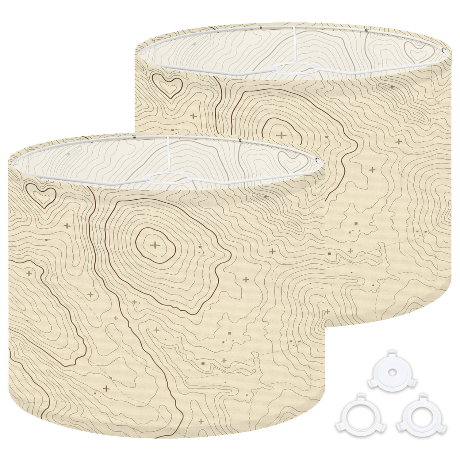 Lamp Shades Set of 2 Easy Assembly Tileable topographic map space for ...