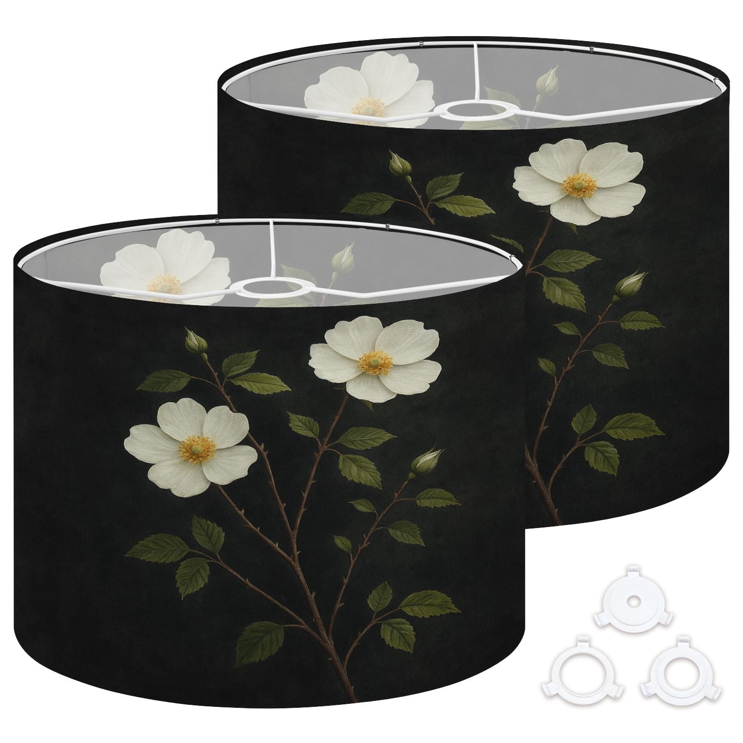 Lamp Shades Set of 2 Easy Assembly Vintage Farmhouse French Country ...
