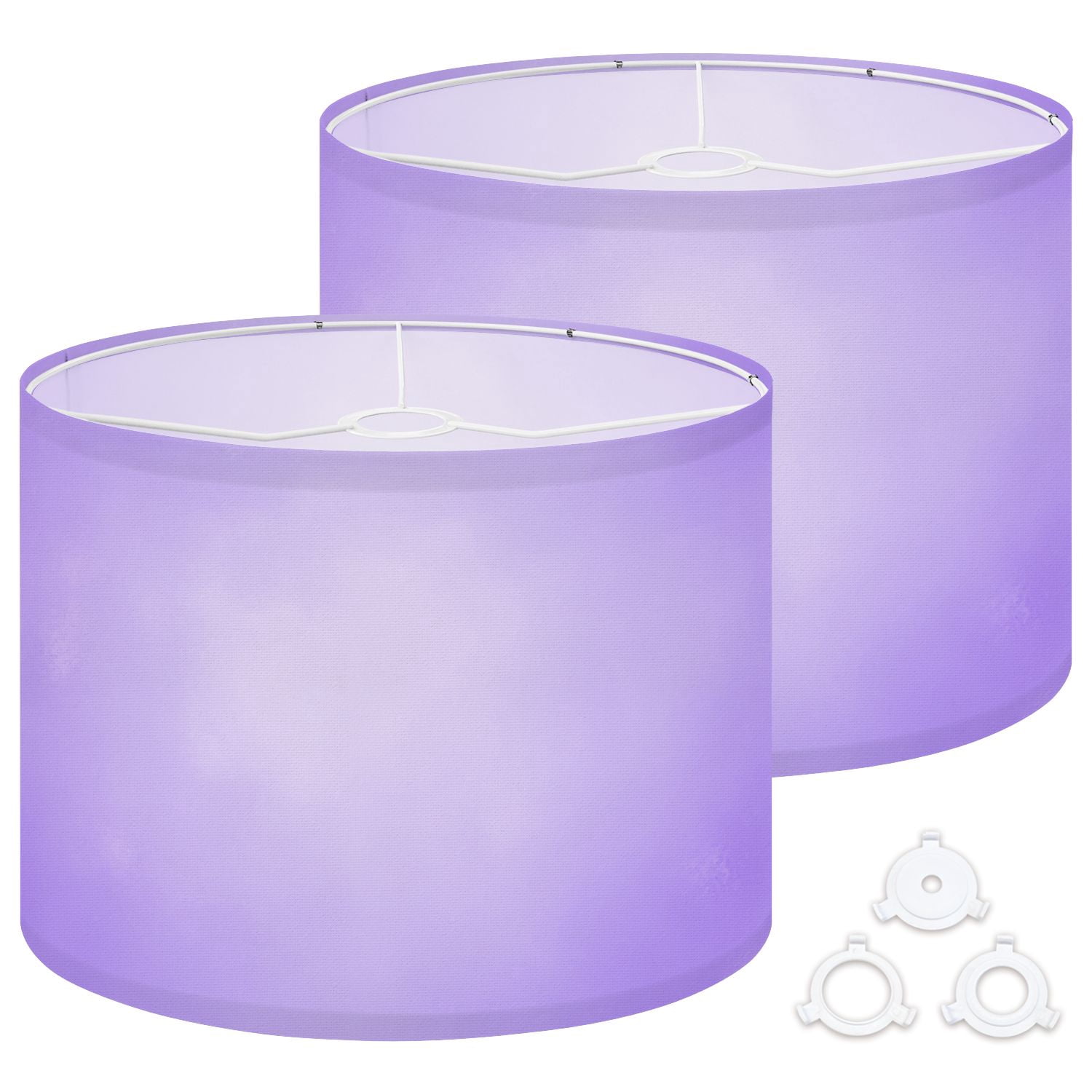 Lamp Shades Set of 2 Easy Assembly abstract purple lavender lilac color ...