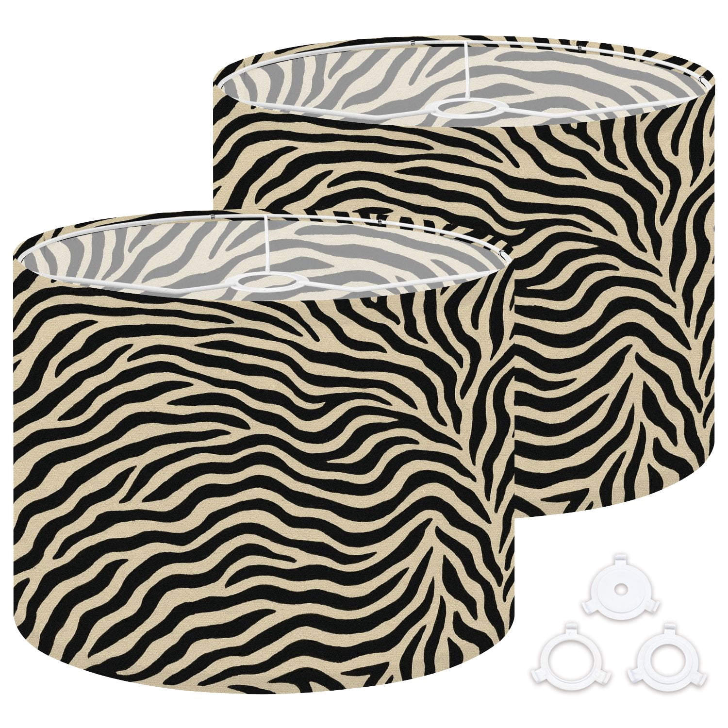 Lamp Shades Set of 2 Easy Assembly black zebra tiger stripes for print ...