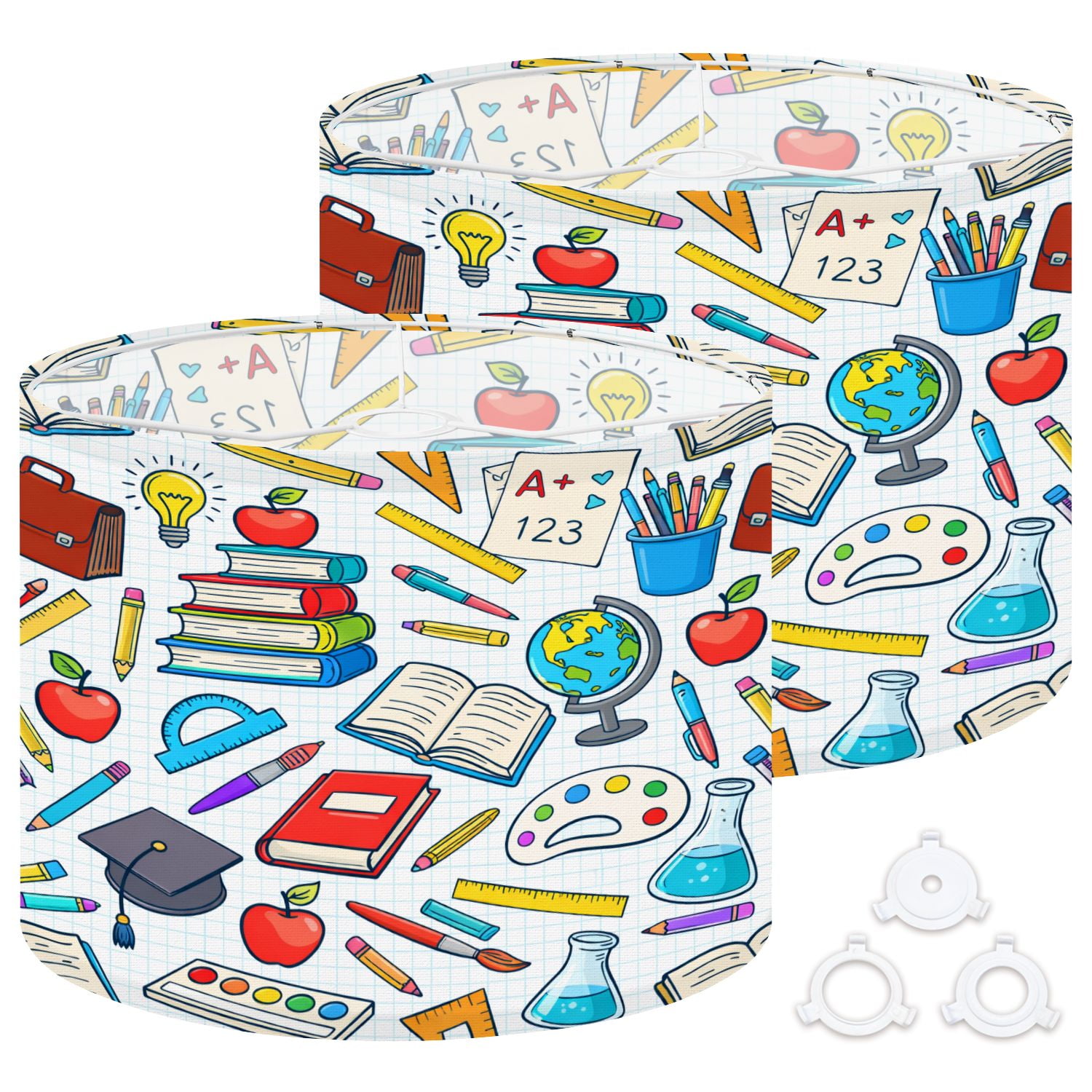 Lamp Shades Set of 2 Easy Assembly child colored school supplies Globe ...