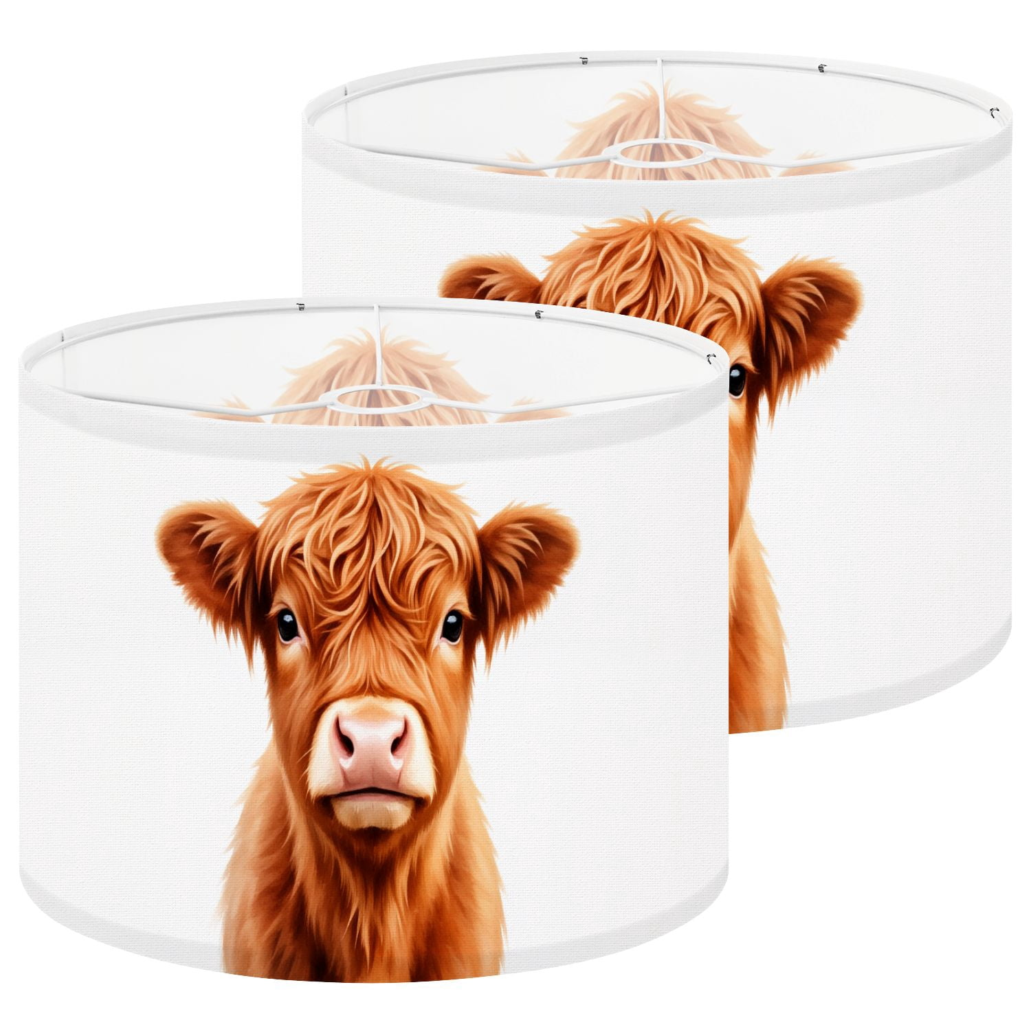 Lamp Shades Set of 2 Highland Cow Baby Brown Peeping Highland Cattle ...