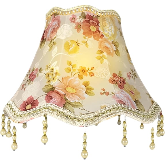 Floral Victorian Vintage Printed Pattern Bell Scalloped Lamp Shades ...
