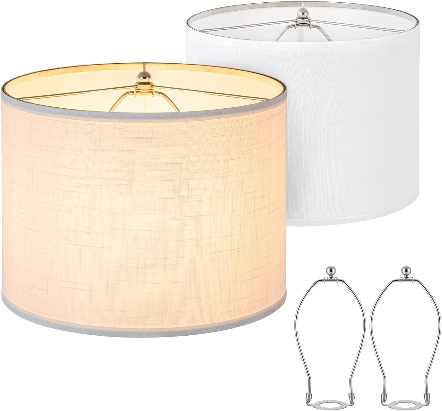 Lamp shades Set of 2 for Table Lamps, Floor Lamps, White Linen Lamp ...