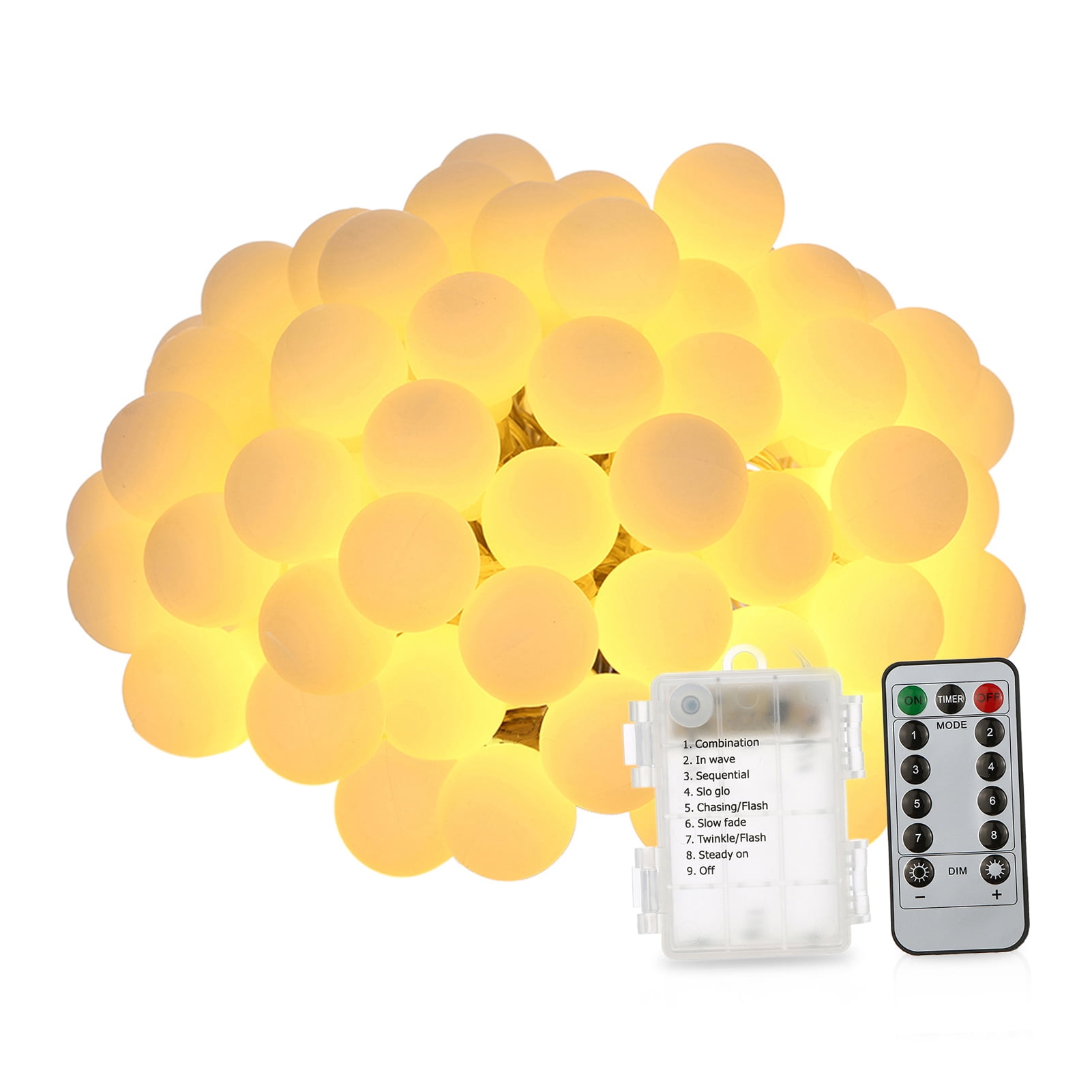 Lamp string,10m/32.8ft 80leds Ip44 Waterproof With Remote Battery ...