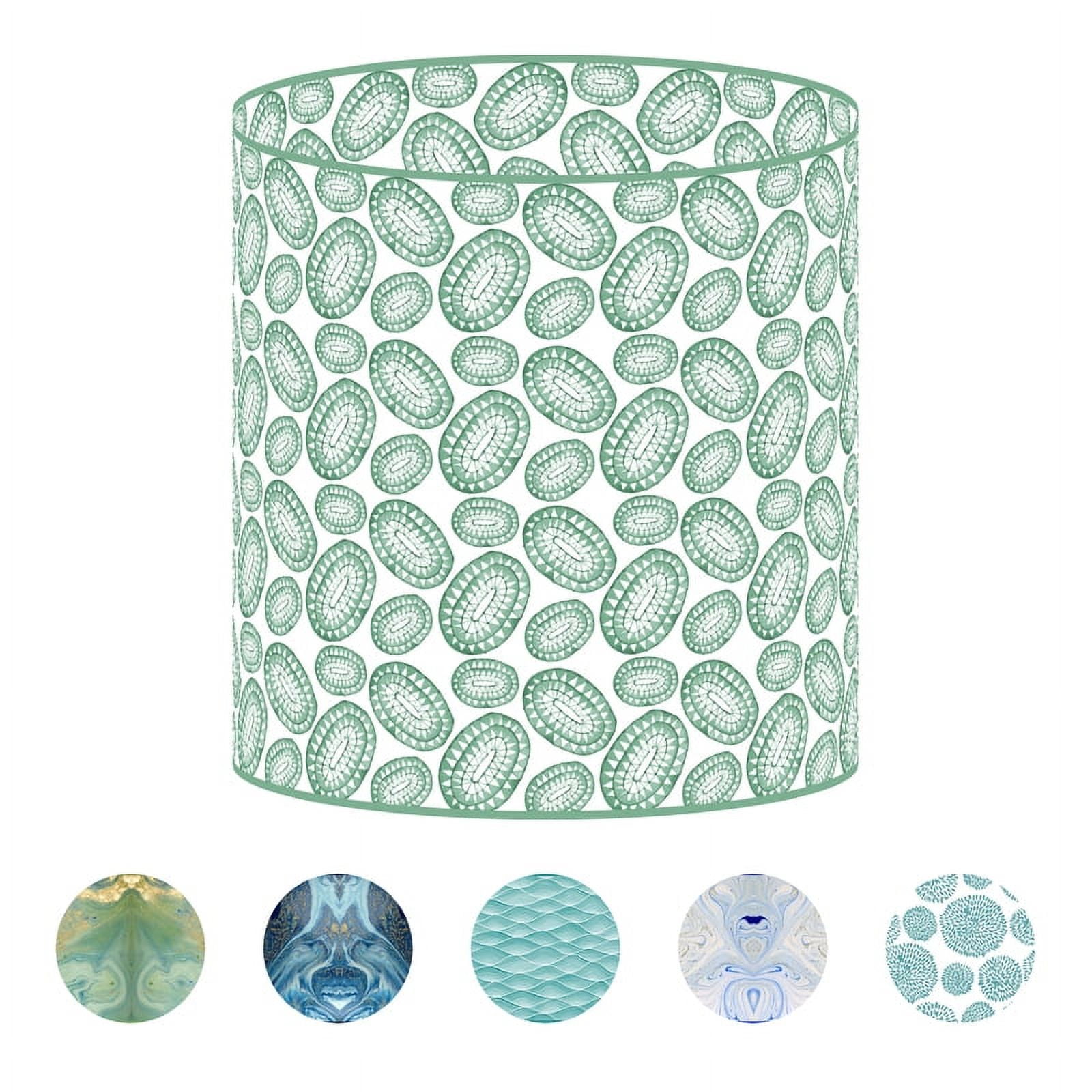 LampPix 10.00" Table Lamp Shade - Bohemian Circles Green Custom Printed ...
