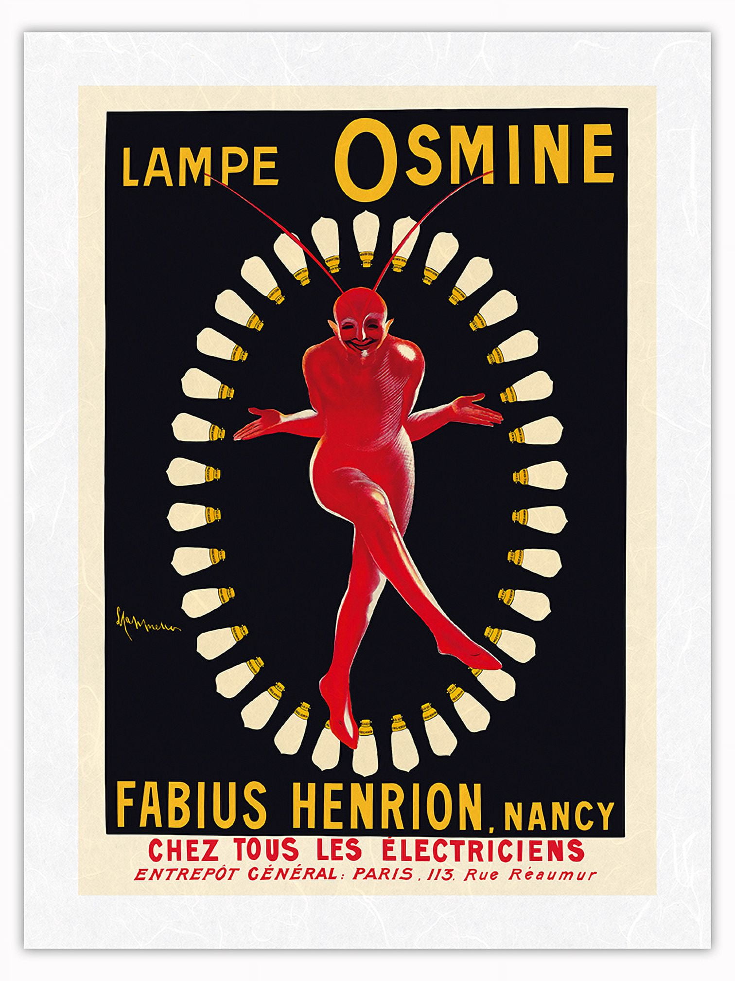 Lampe Osmine - Fabius Henrion Electrical Company - Vintage French Advertising Poster by Leonetto ...