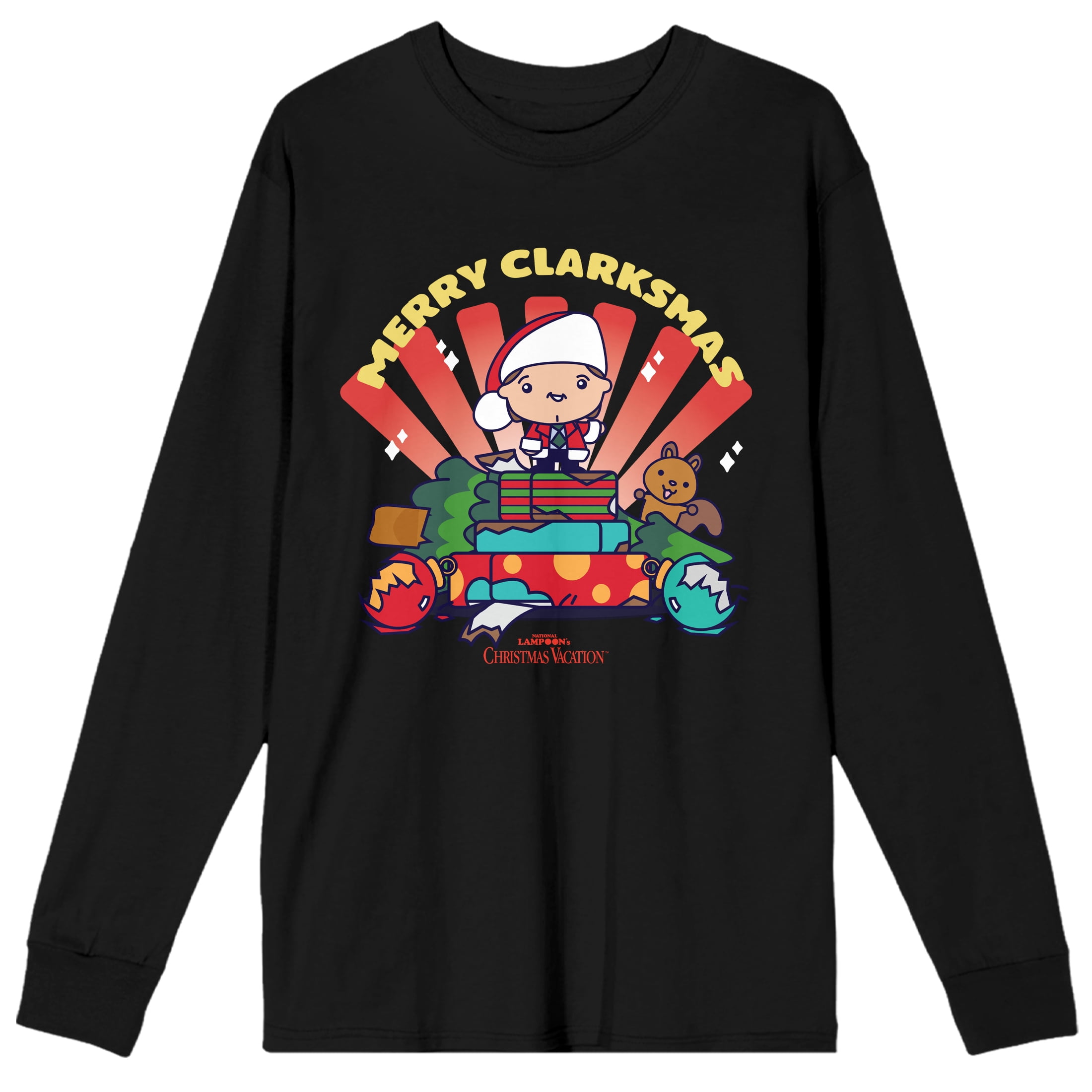 Lampoon's Christmas Vacation Merry Clarksmas Men's Black Long Sleeve ...