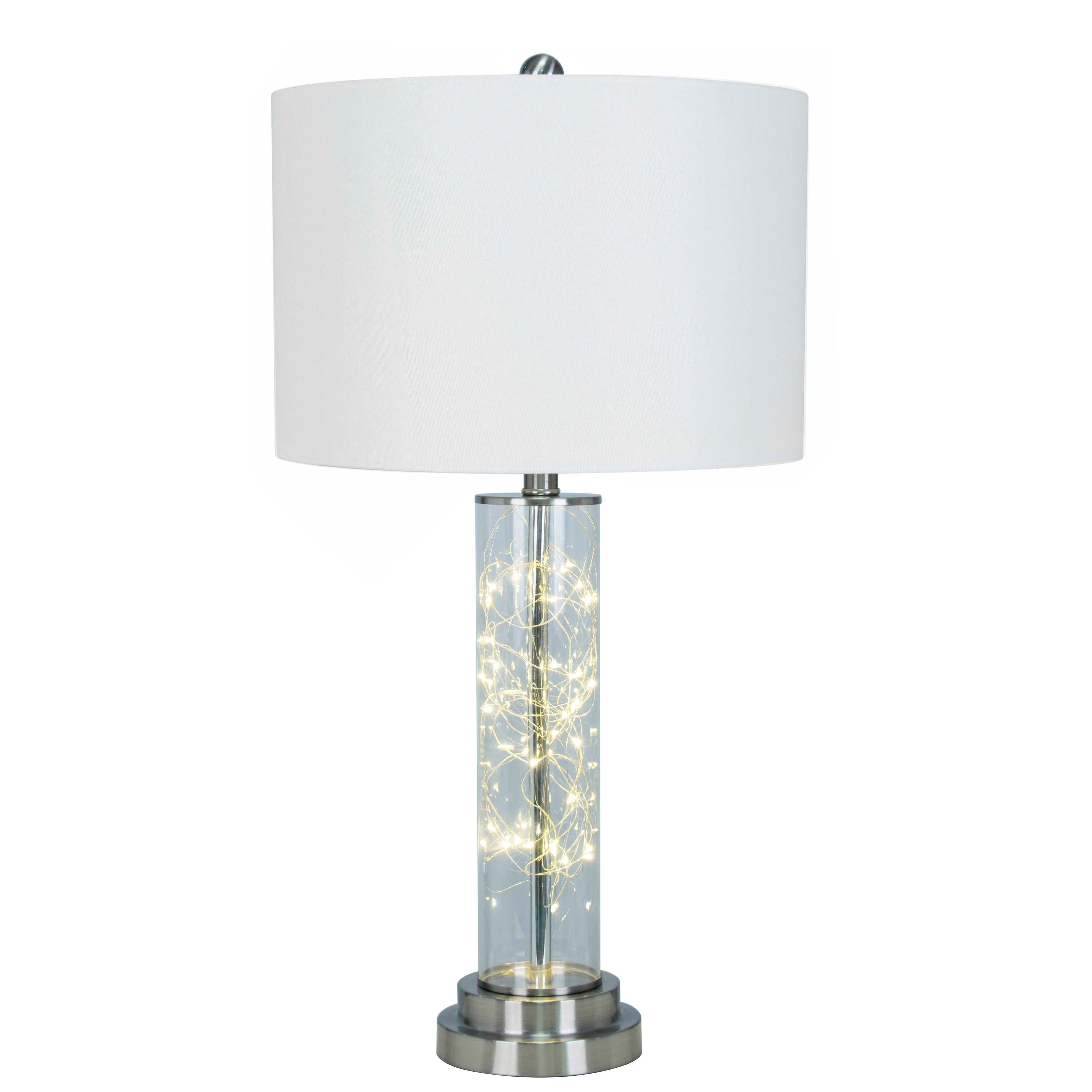 Lamps Per Se' Glass Table Lamp with LED Fairy Lights (Set of 2) - 28.5 ...