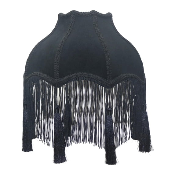 Lampshade Bell Shape Velvet Lamp Shade Tassel Fringe Velvet Cloth ...