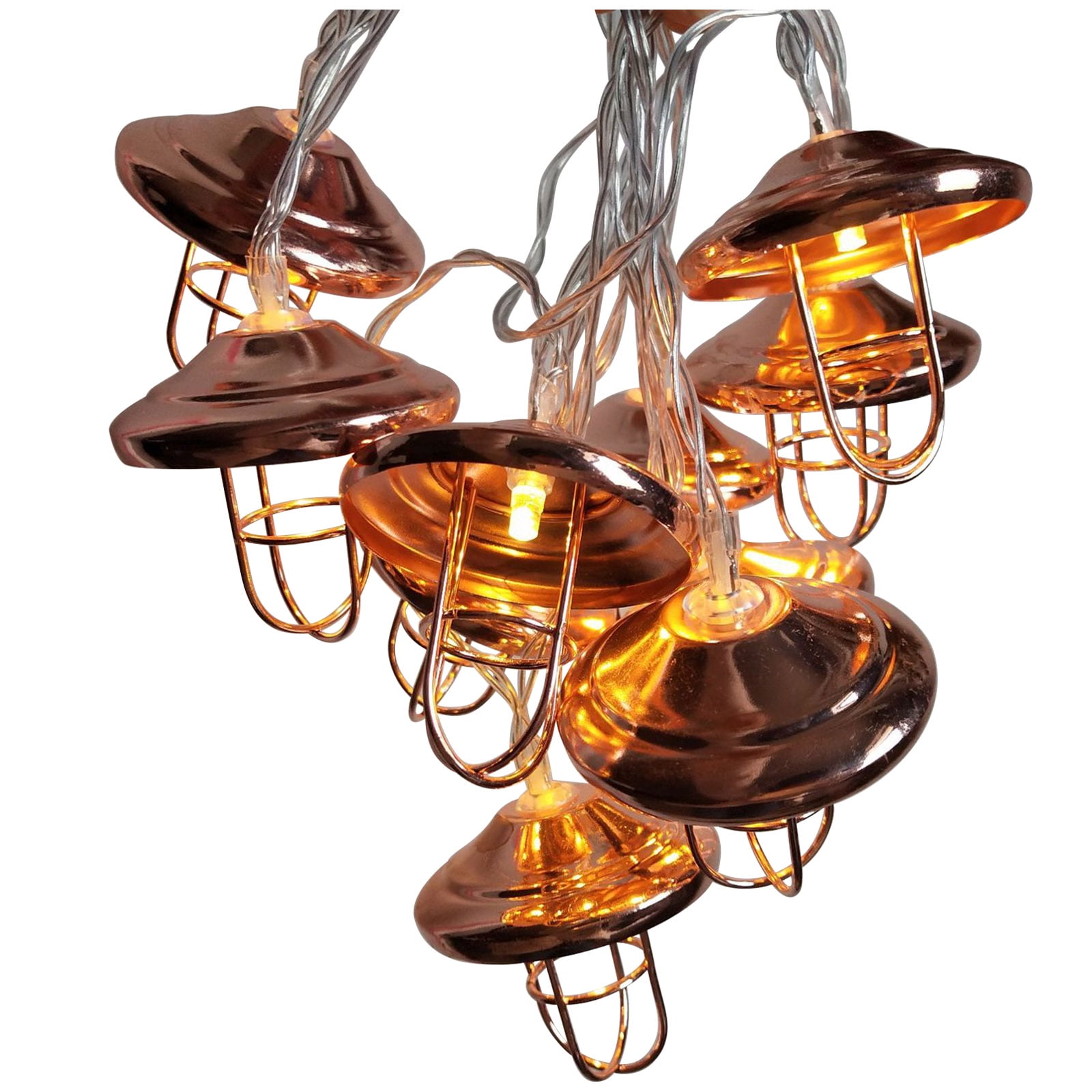 Lampshade Industrial Style Iron Rose Gold Geometric String Lights Cafe ...