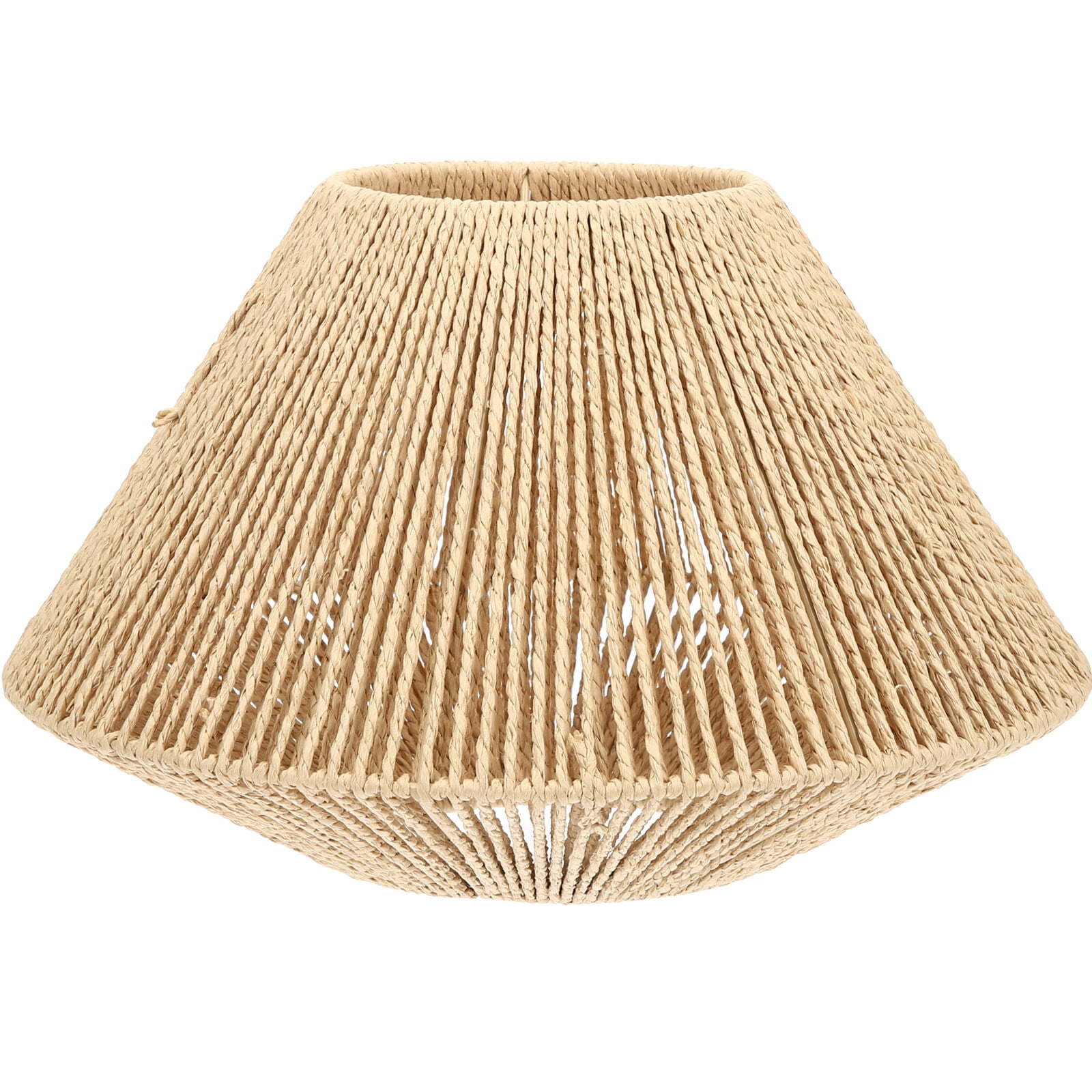 MERRYHAPY 1-Pack Vintage Round Woven Rattan Lampshade Light Brown ...