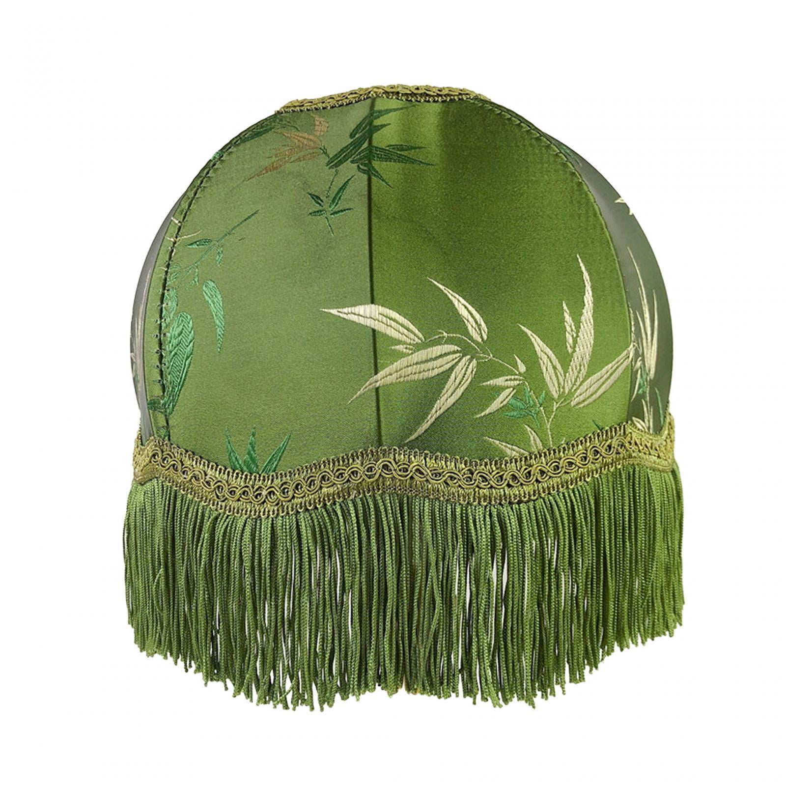 Gazechimp Green Tassel Table Lamp Shade, Handmade Fabric, Semicircle ...
