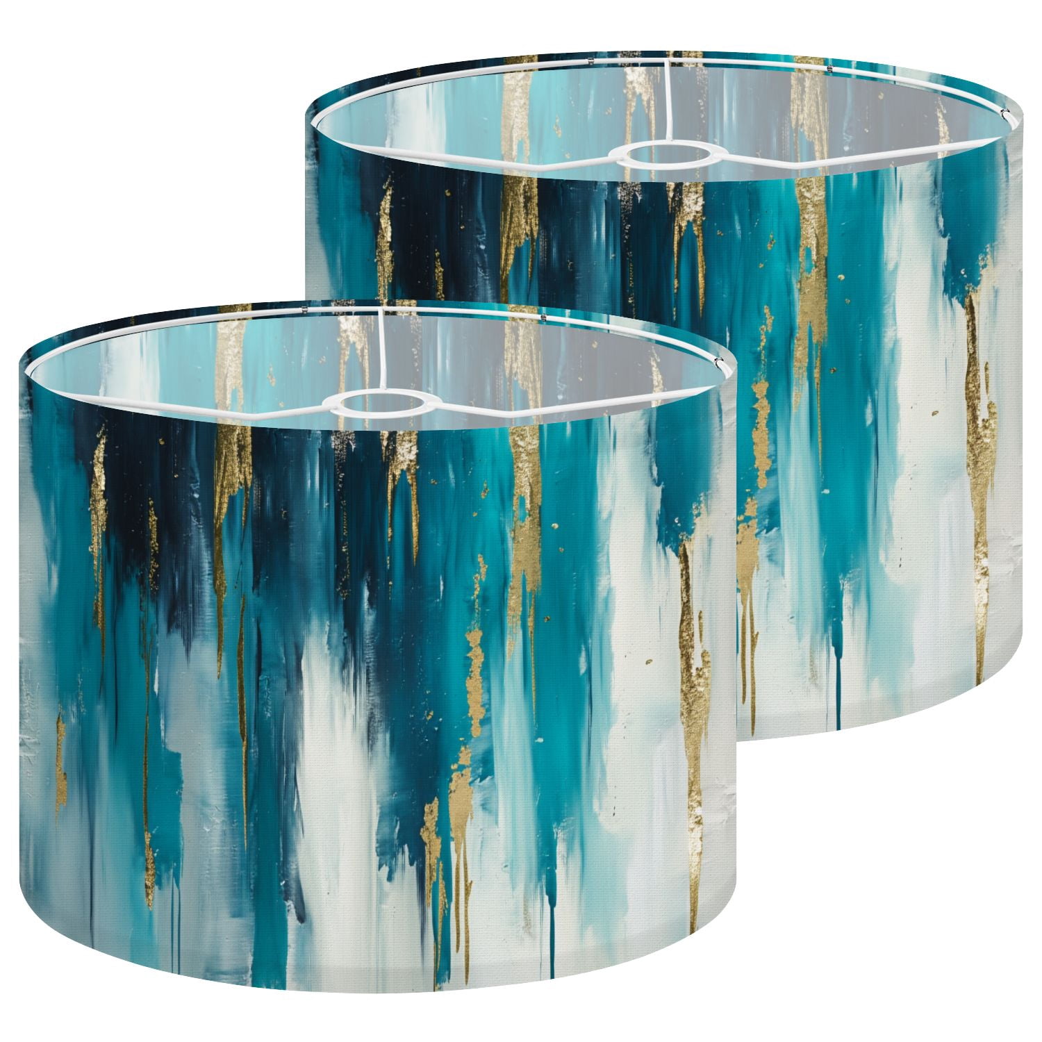 Lampshades 2 Pack Abstract Modern Turquoise Navy Blue Teal Turquoise ...