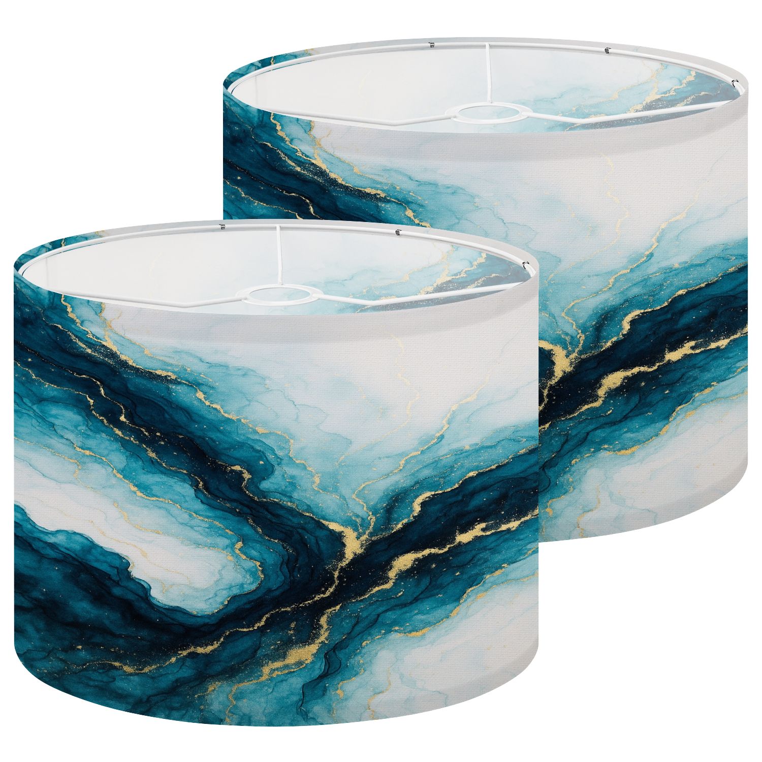 Lampshades 2 Pack Alcohol Abstract Indigo White Gold Stains Stains ...