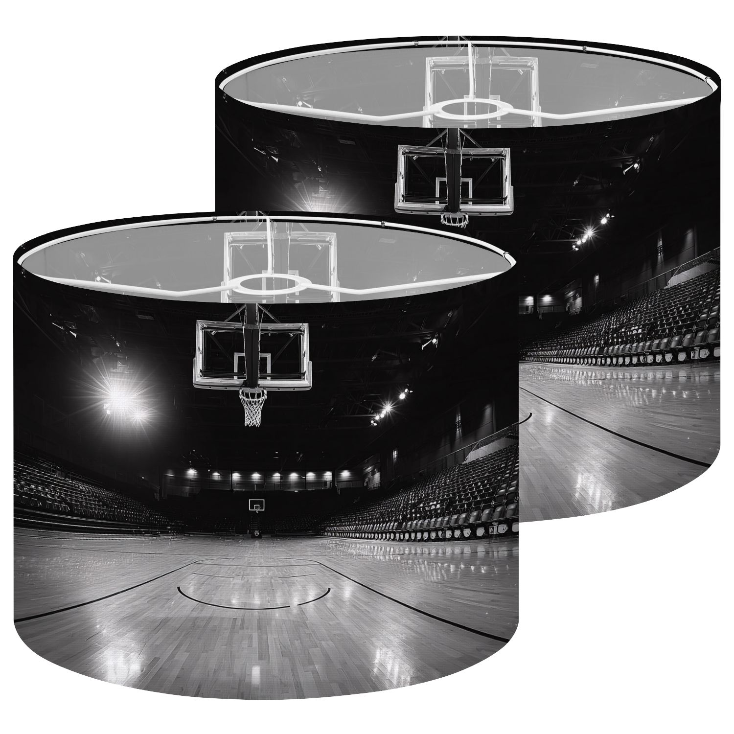 Lampshades 2 Pack Basketball Court Black White Stadium Lights Empty ...