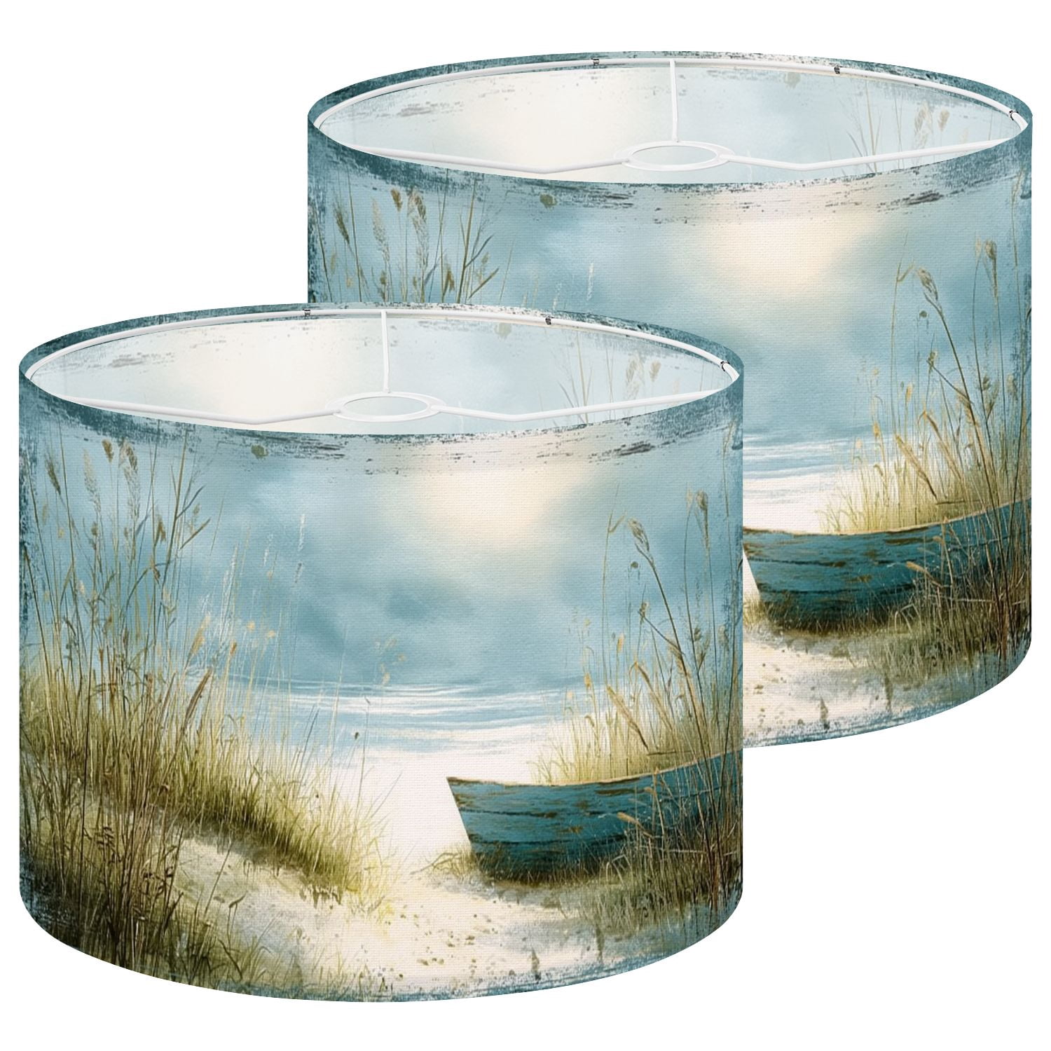 Lampshades 2 Pack Beach Nautical Boat Ocean Seagull Sea Bird Seashore ...