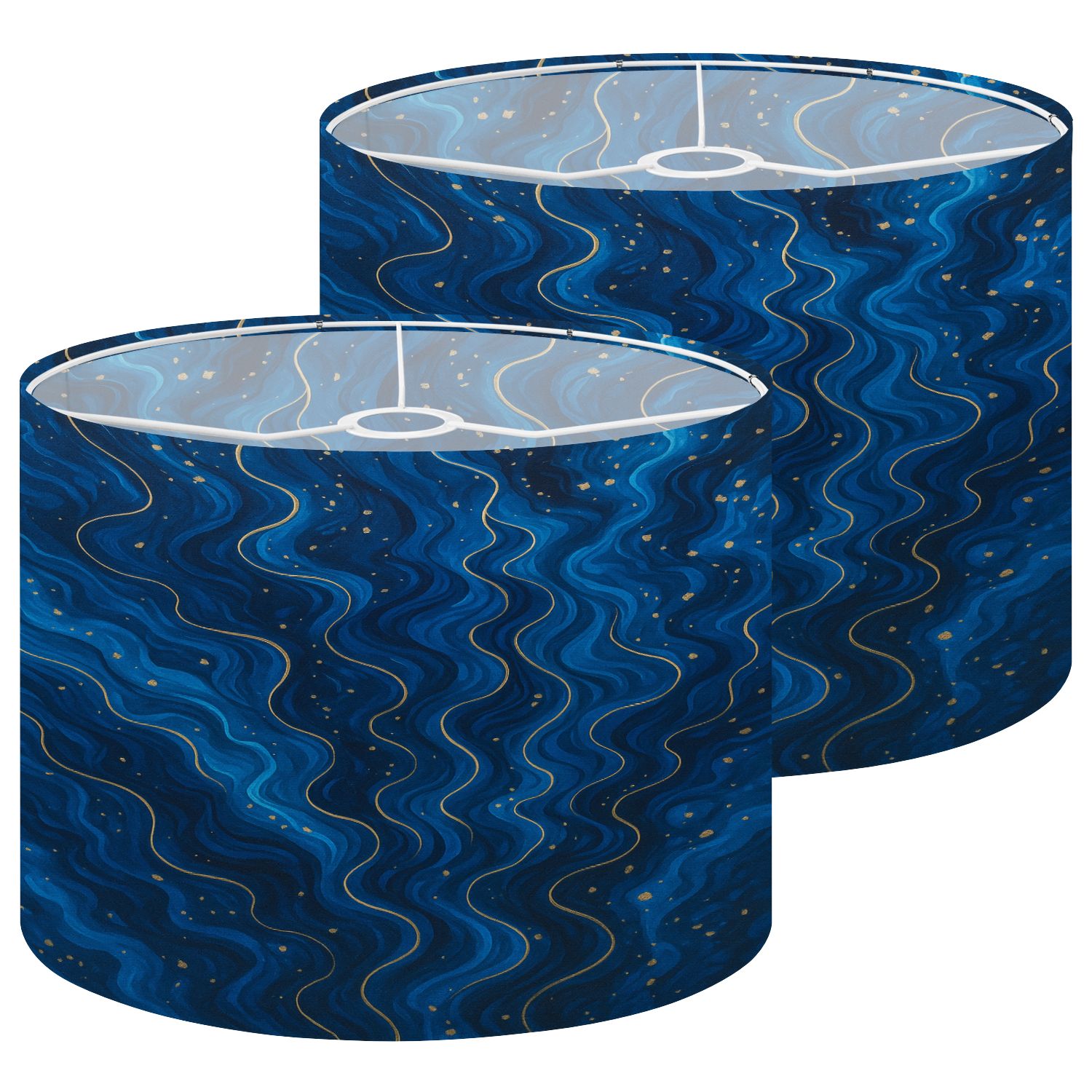 Lampshades 2 Pack Blue marble gold abstract texture Indigo blue ...