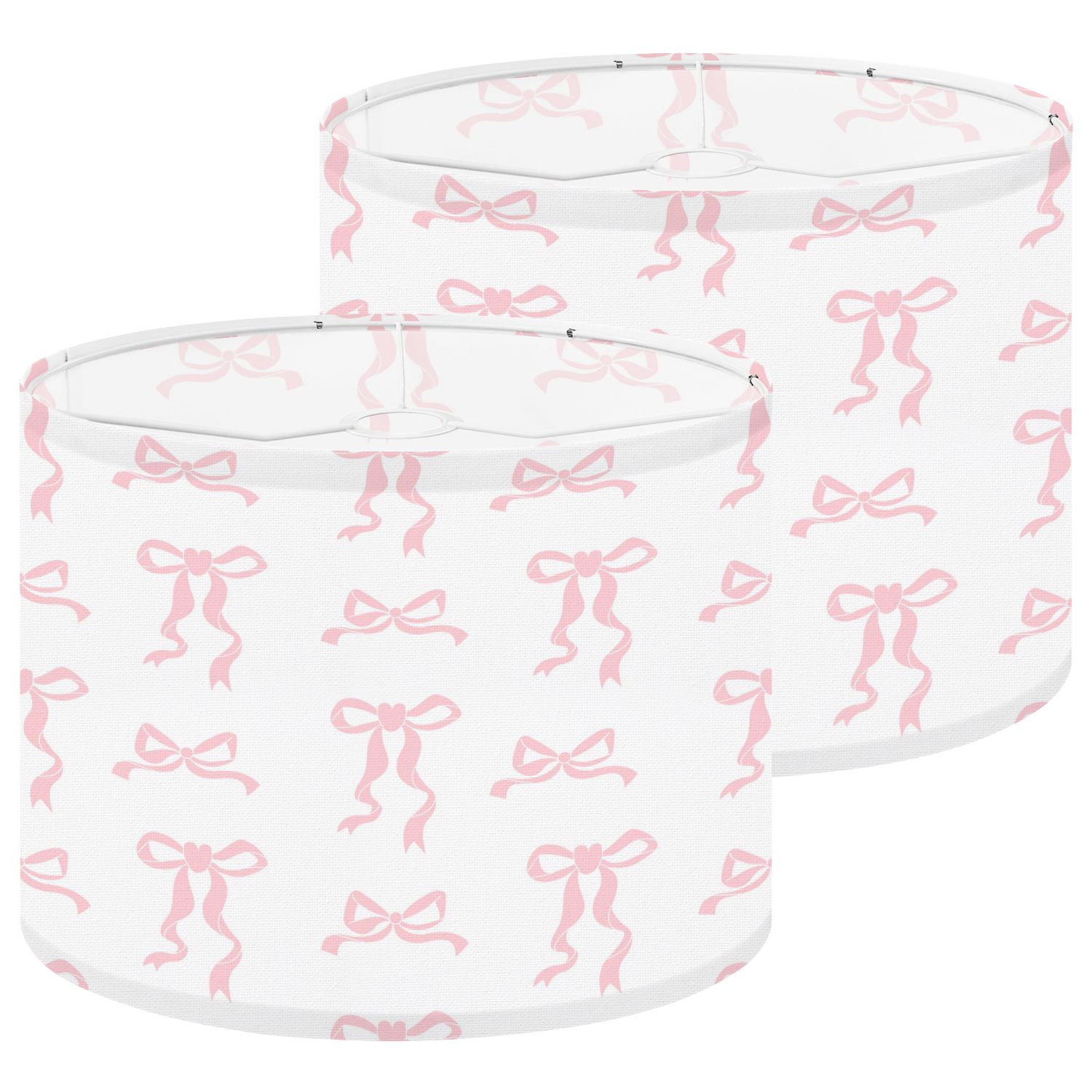 Lampshades 2 Pack Cute pink ribbon bow white Coquette patterned drawing ...