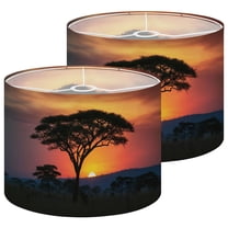 Lamp Shades Set of 2 Easy Assembly Oil Painting Paris european city ...