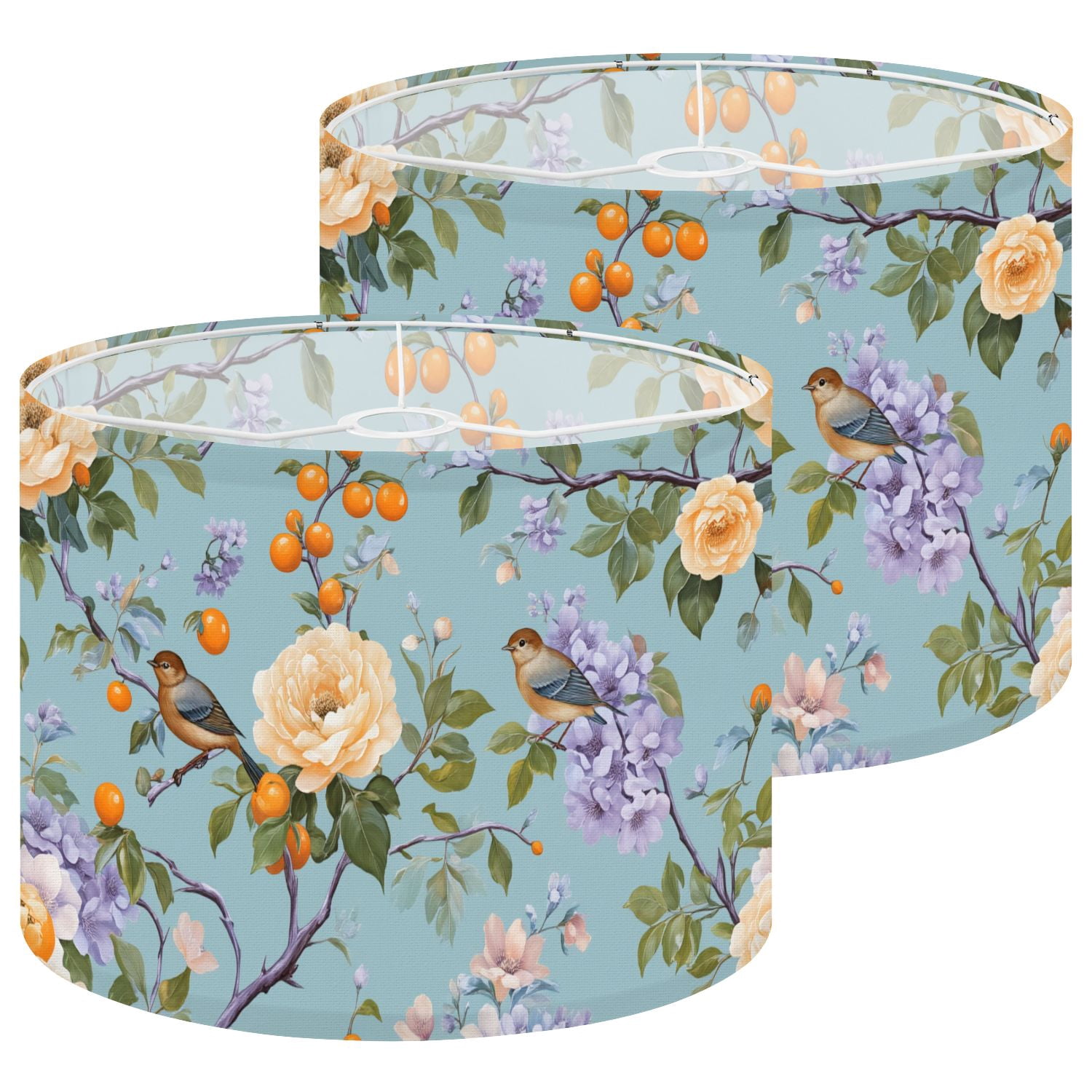 Lampshades 2 Pack Floral Peonies Citrus Birds Blue Spring Decor ...