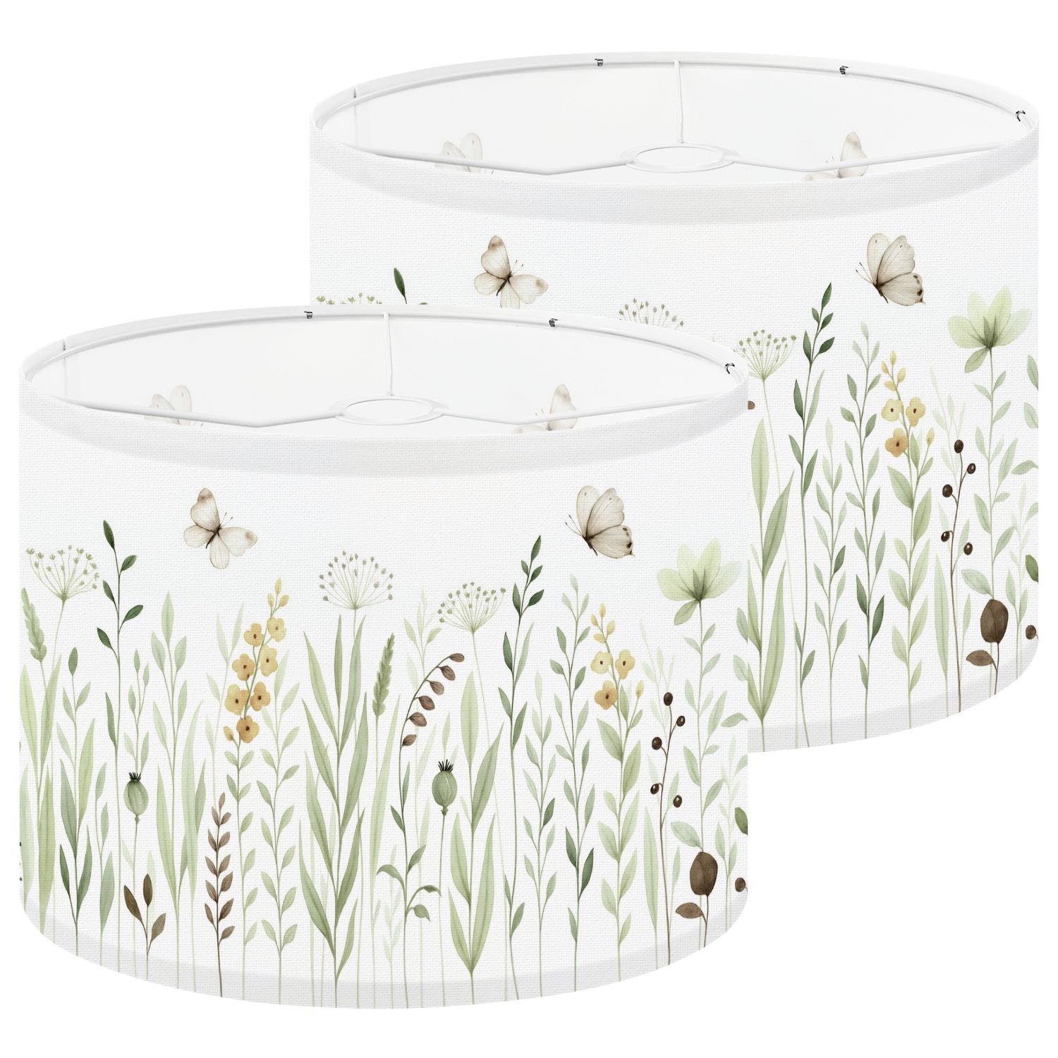Lampshades 2 Pack Floral seamless horizontal border abstract yellow ...