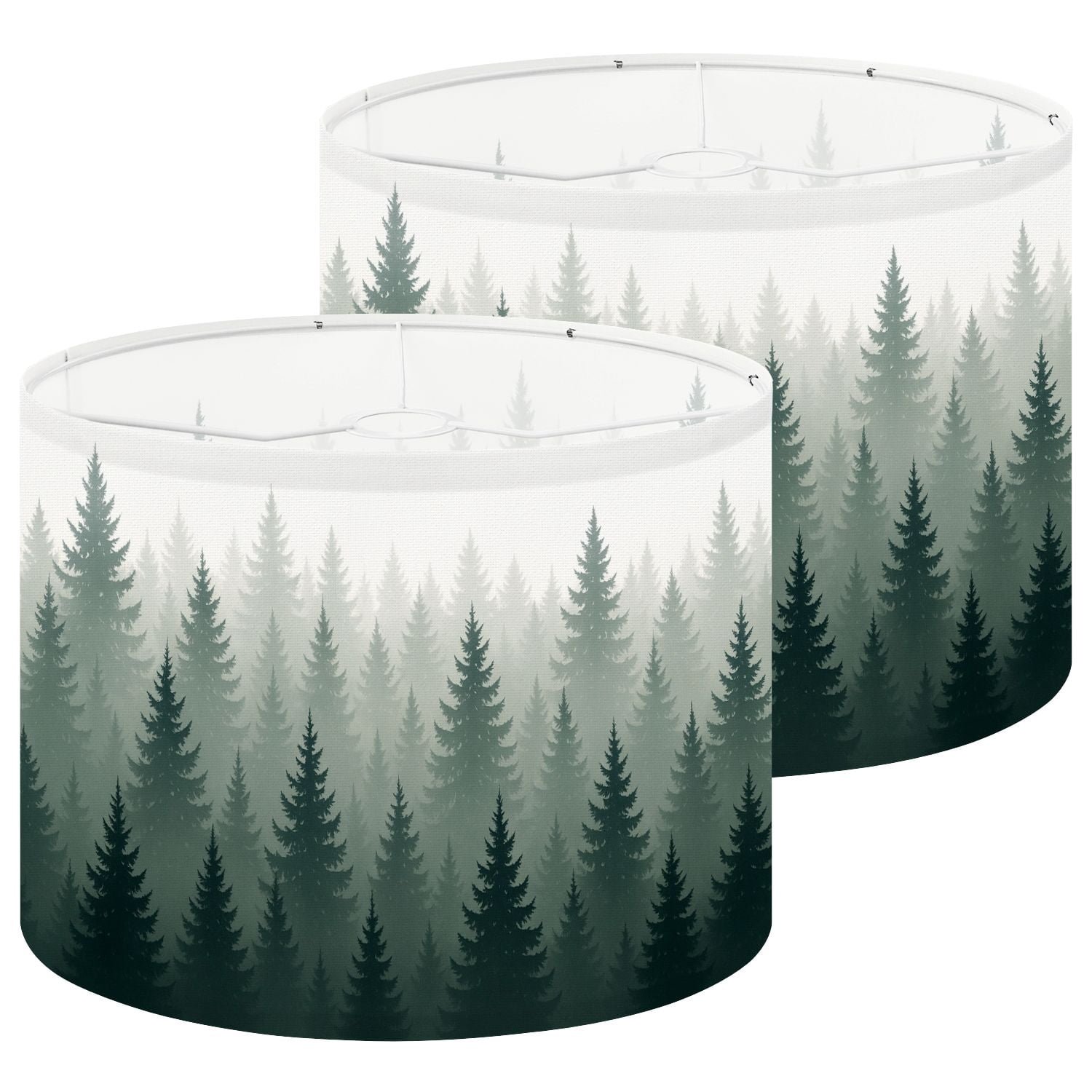 Lampshades 2 Pack Forest nature landscape Evergreen coniferous trees ...