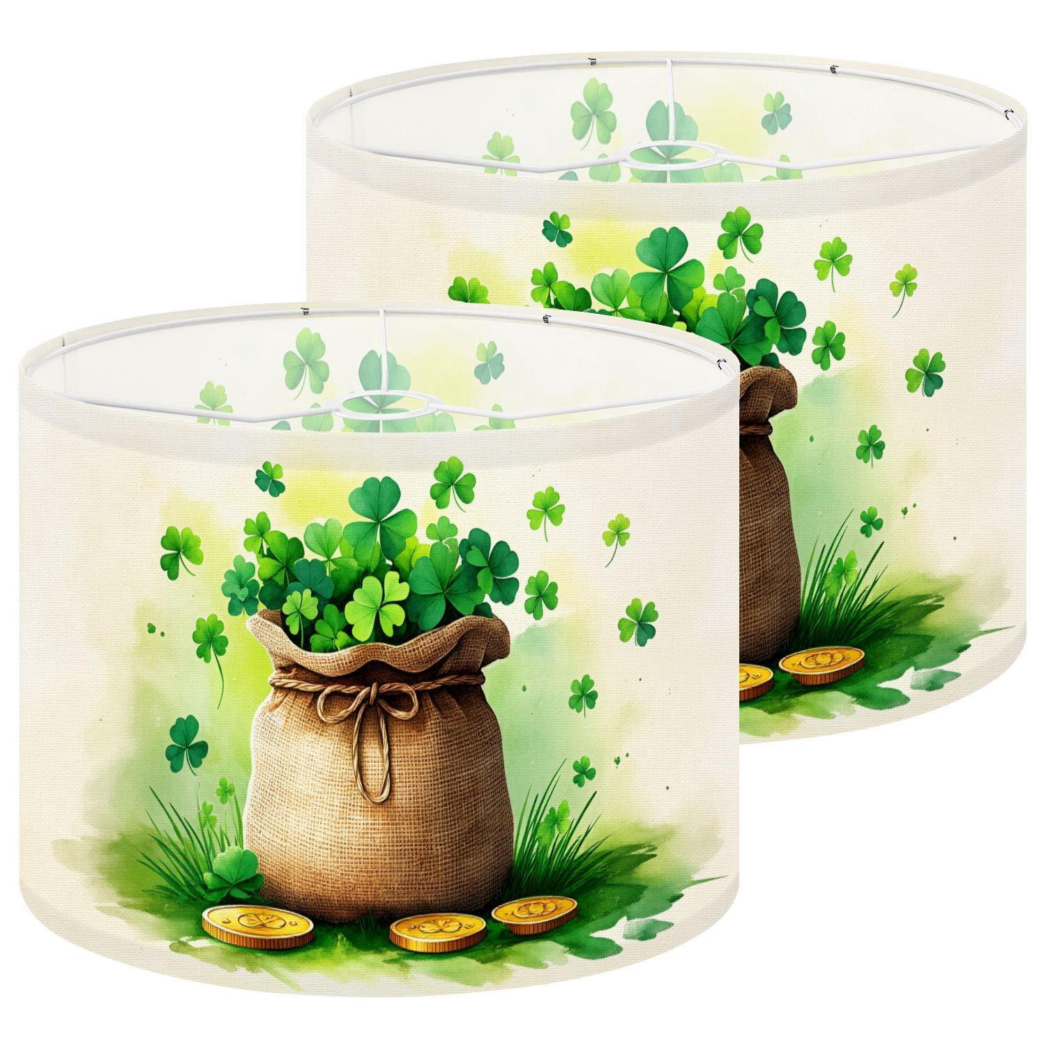 Lampshades 2 Pack Four leaf Clover Gold Coin Irish St Patricks Day Luck ...
