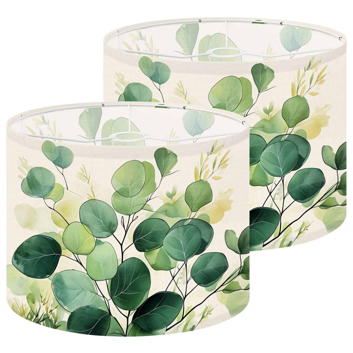 Lampshades 2 Pack Green Plant Leaves Eucalyptus Flower Botanical ...