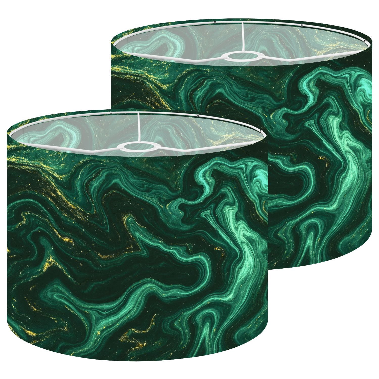 Lampshades 2 Pack Green marble abstract acrylic Marbling artwork ...