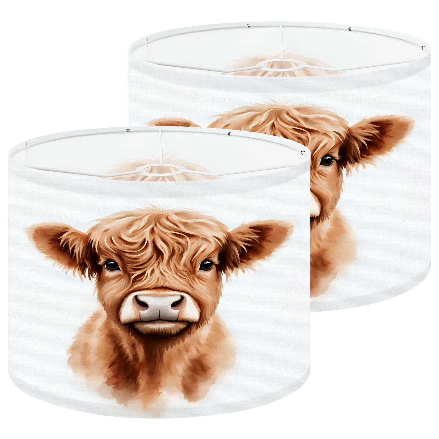 Lampshades 2 Pack Highland Cow Baby Brown Peeping Highland Cattle Cute ...