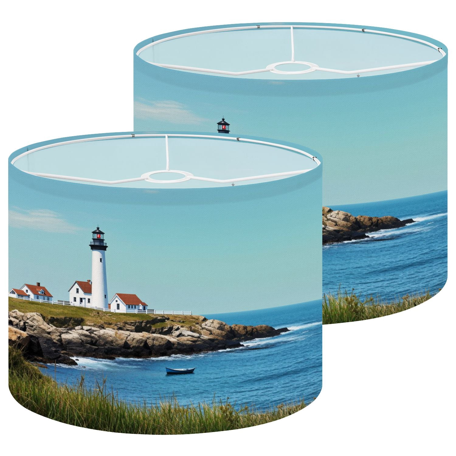 Lampshades 2 Pack Lighthouse 13"x13"x10" Light Shade for Table Lamps ...