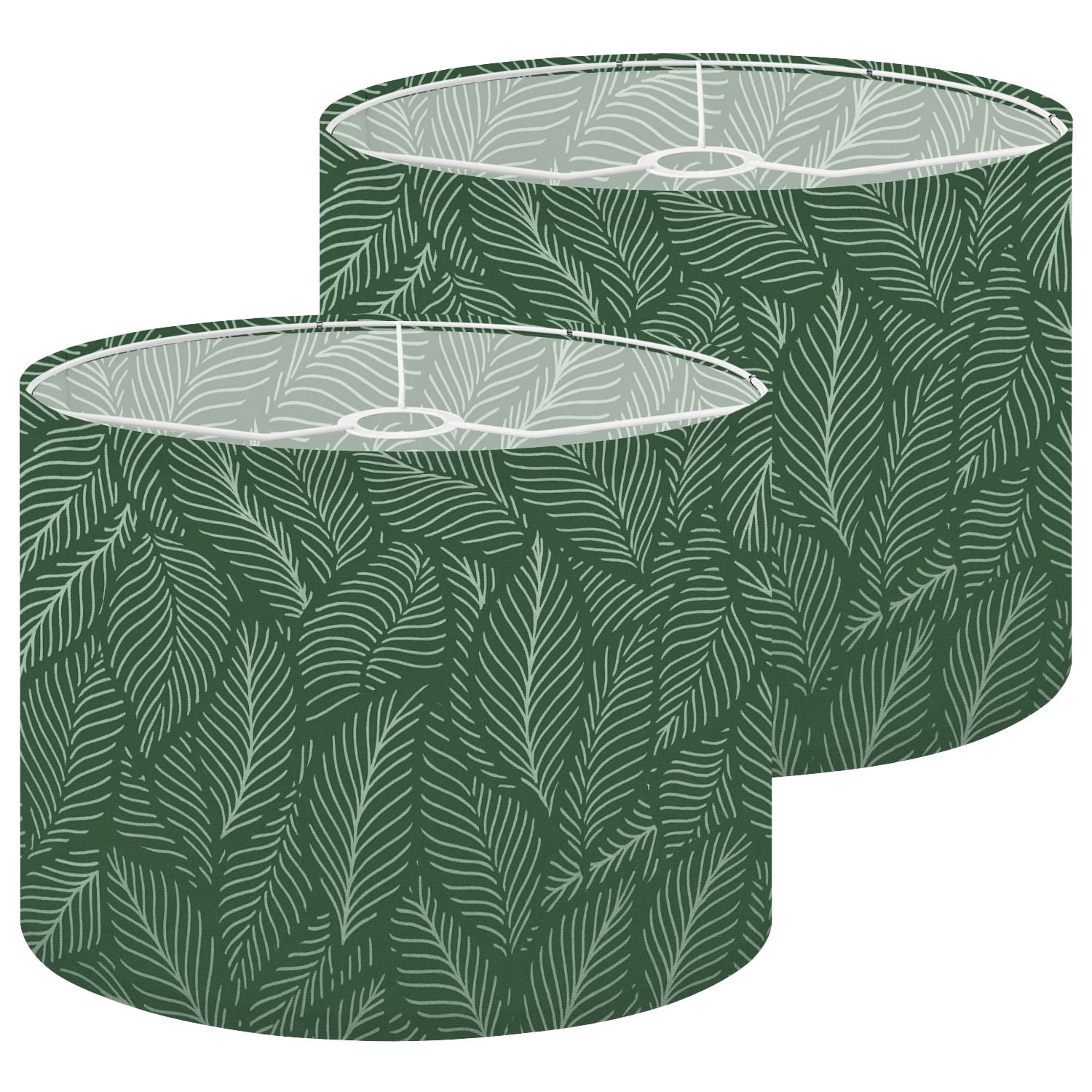 Lampshades 2 Pack Luxury Nature green Floral Golden split leaf ...
