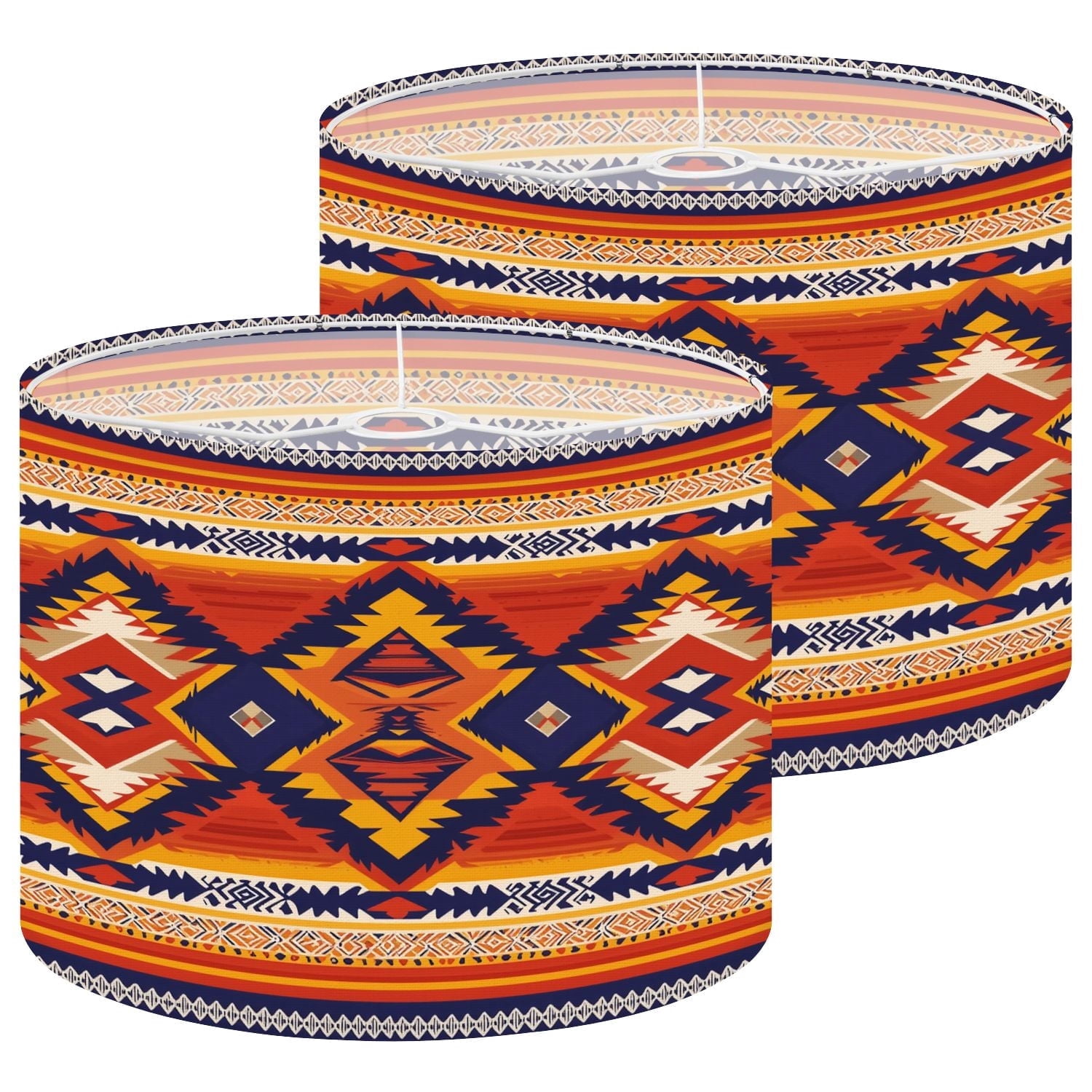 Lampshades 2 Pack ornament geometric ethnic textile texture 13"x13"x10 ...