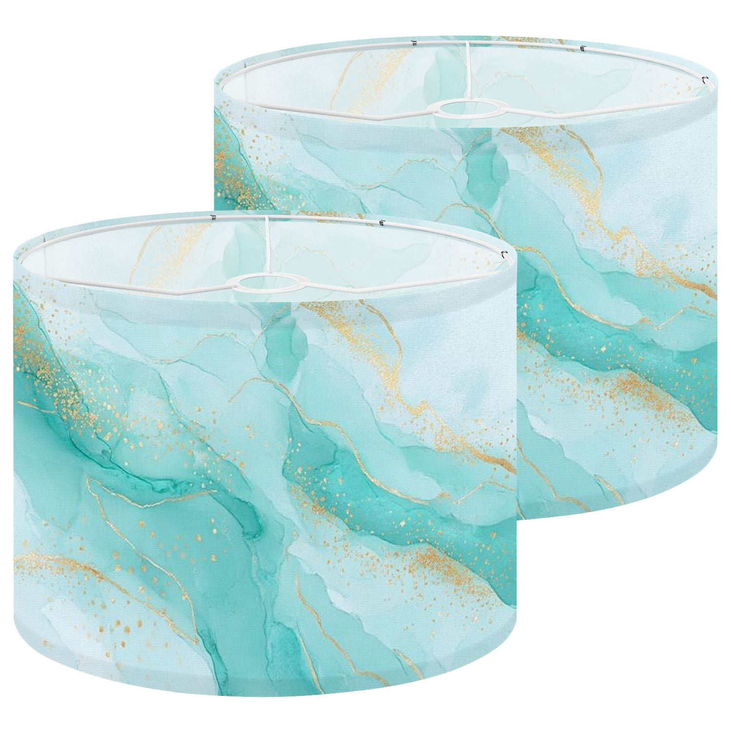 Lampshades 2 Pack Pastel cyan mint liquid marble watercolor wavy lines ...
