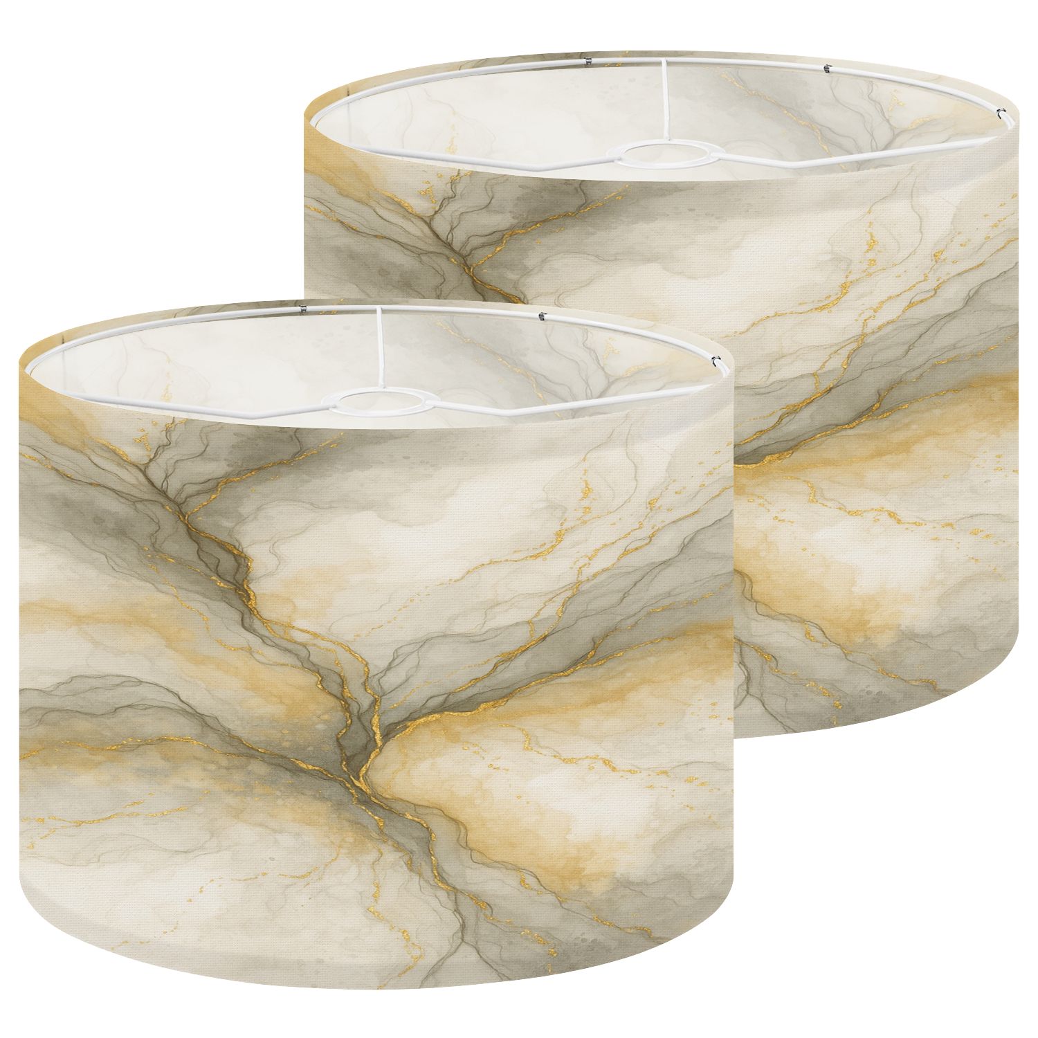Lampshades 2 Pack Realistic liquid marble gold 13"x13"x10" Light Shade ...