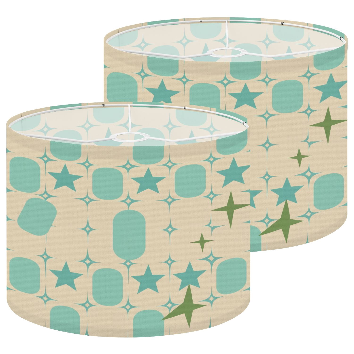 Lampshades 2 Pack Retro Abstract Atomic Era 1950s 1960s 1970s modern ...