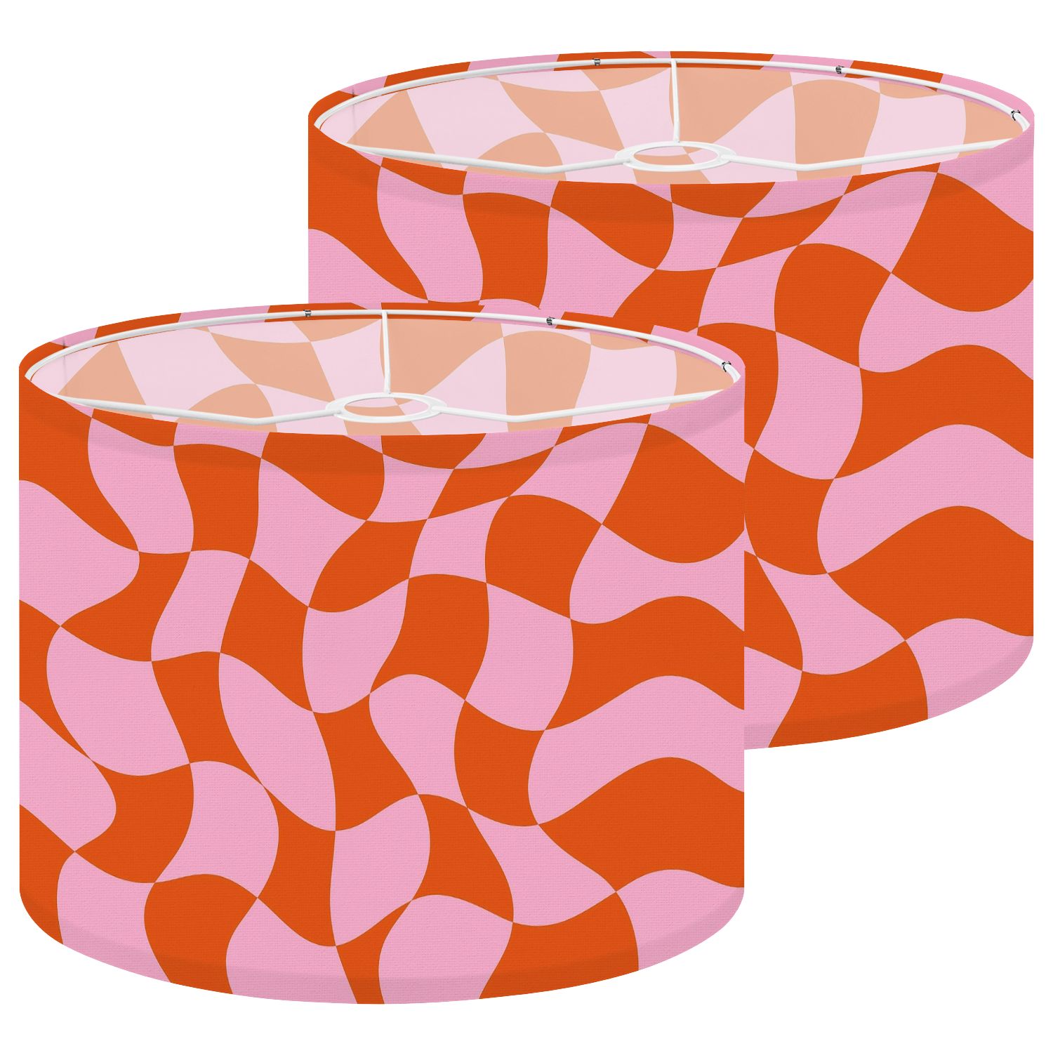 Lampshades 2 Pack Retro Groovy Wavy Psychedelic Checkerboard Check Y2K ...