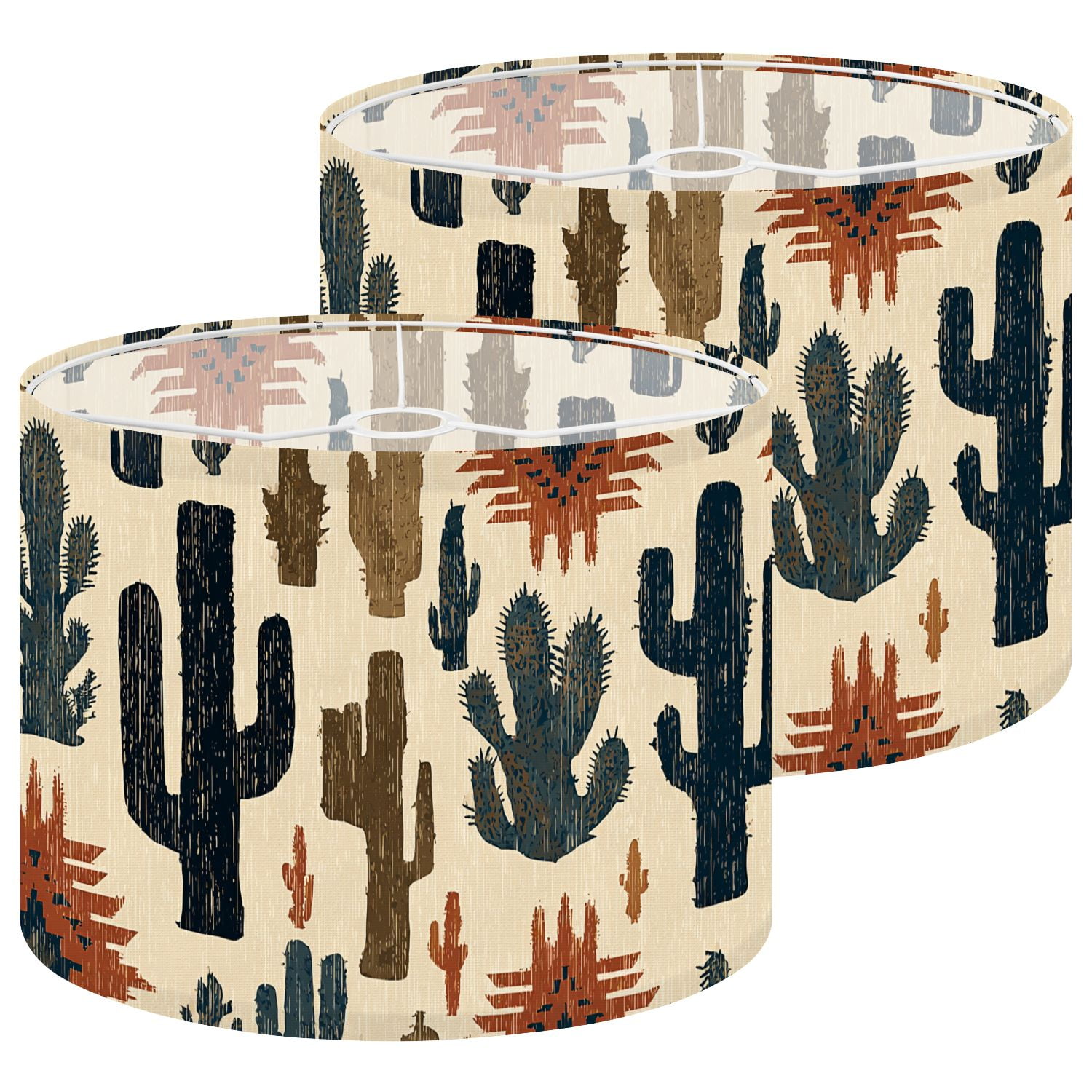 Lampshades 2 Pack Southwestern Tribal Earthy Tones 13"x13"x10" Light ...