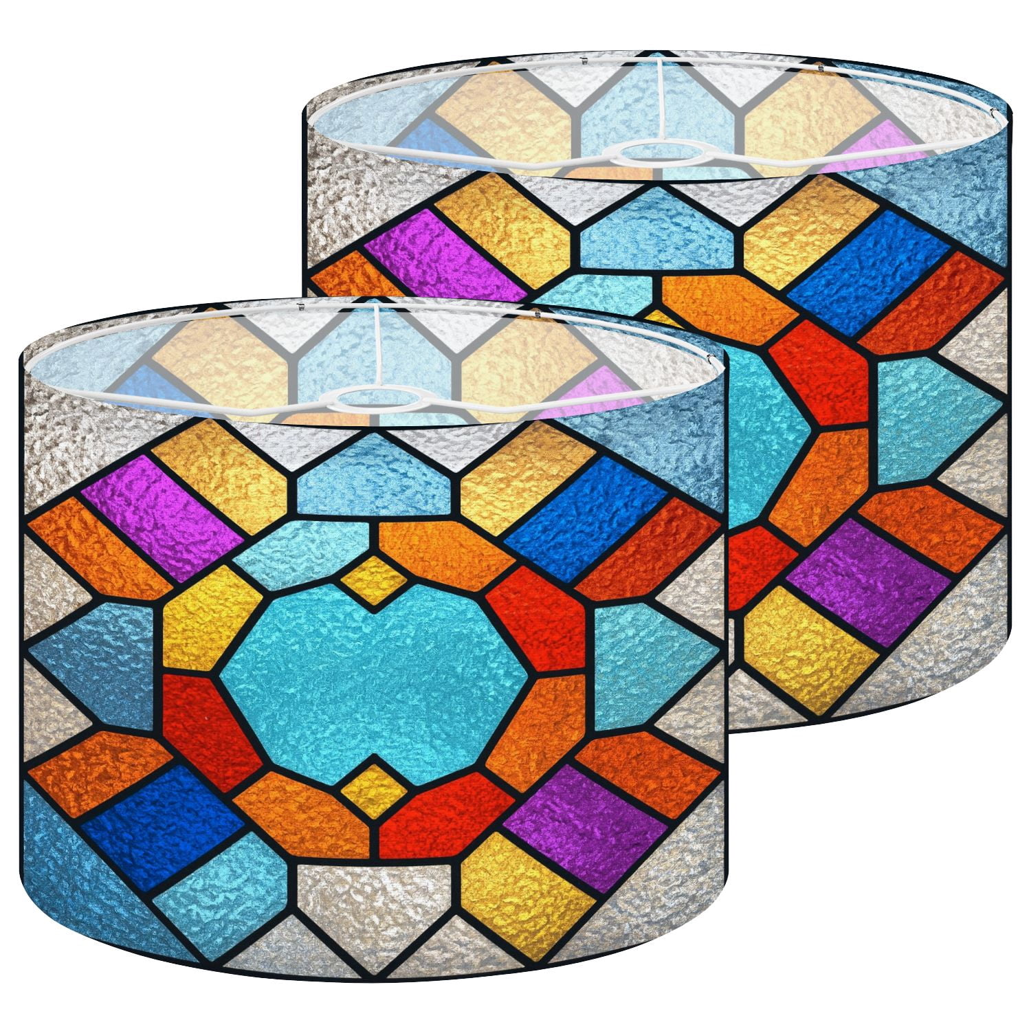 Lampshades 2 Pack Stained glass window Abstract colorful stained glass ...
