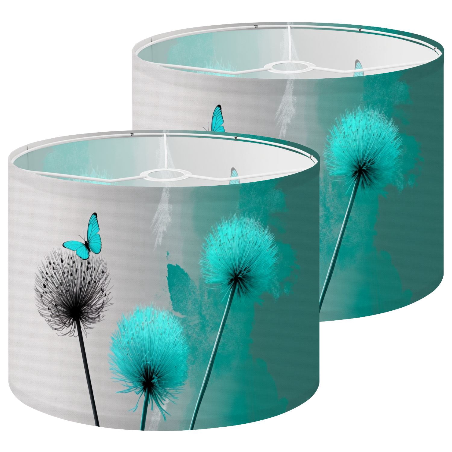 Lampshades 2 Pack Teal Dandelion Butterfly Modern Abstract Aesthetic ...