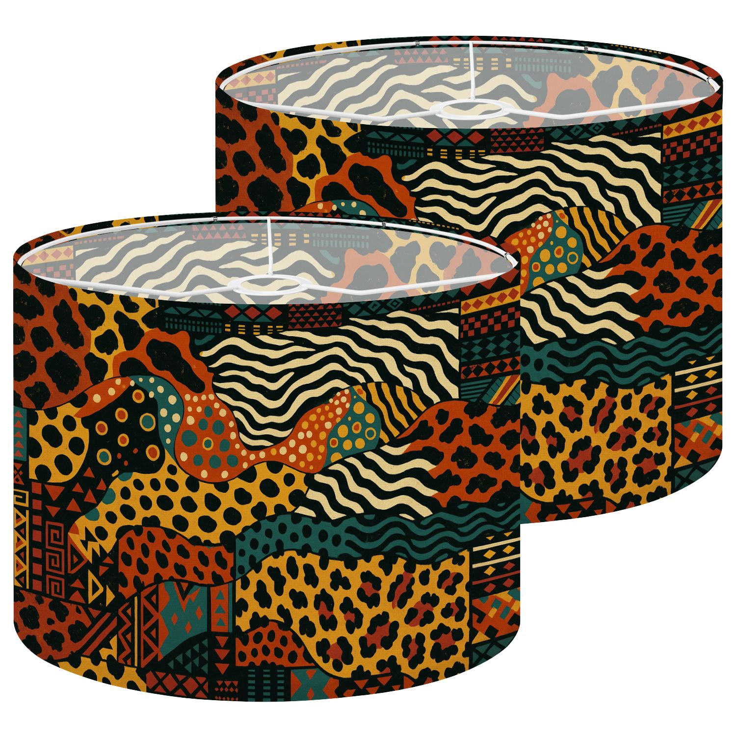 Lampshades 2 Pack Traditional african fabric wild animal skins seamless ...