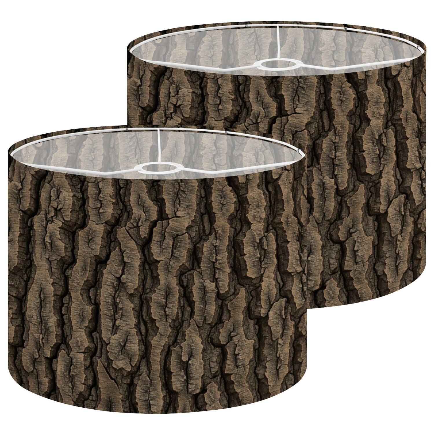 Lampshades 2 Pack Tree Bark Texture Deep Cracks Natural Brown Wood 13 ...