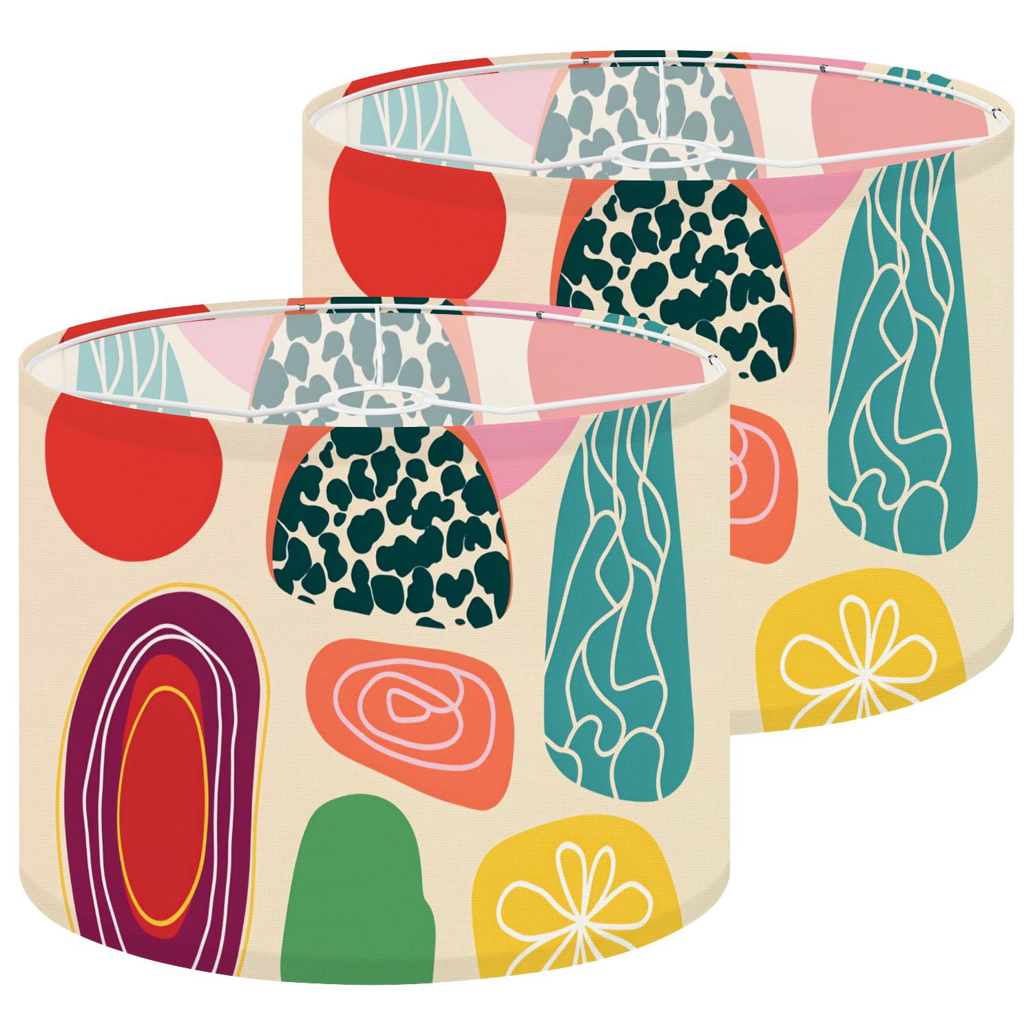 Lampshades 2 Pack Vibrant Abstract Organic Shapes Modern Colors ...