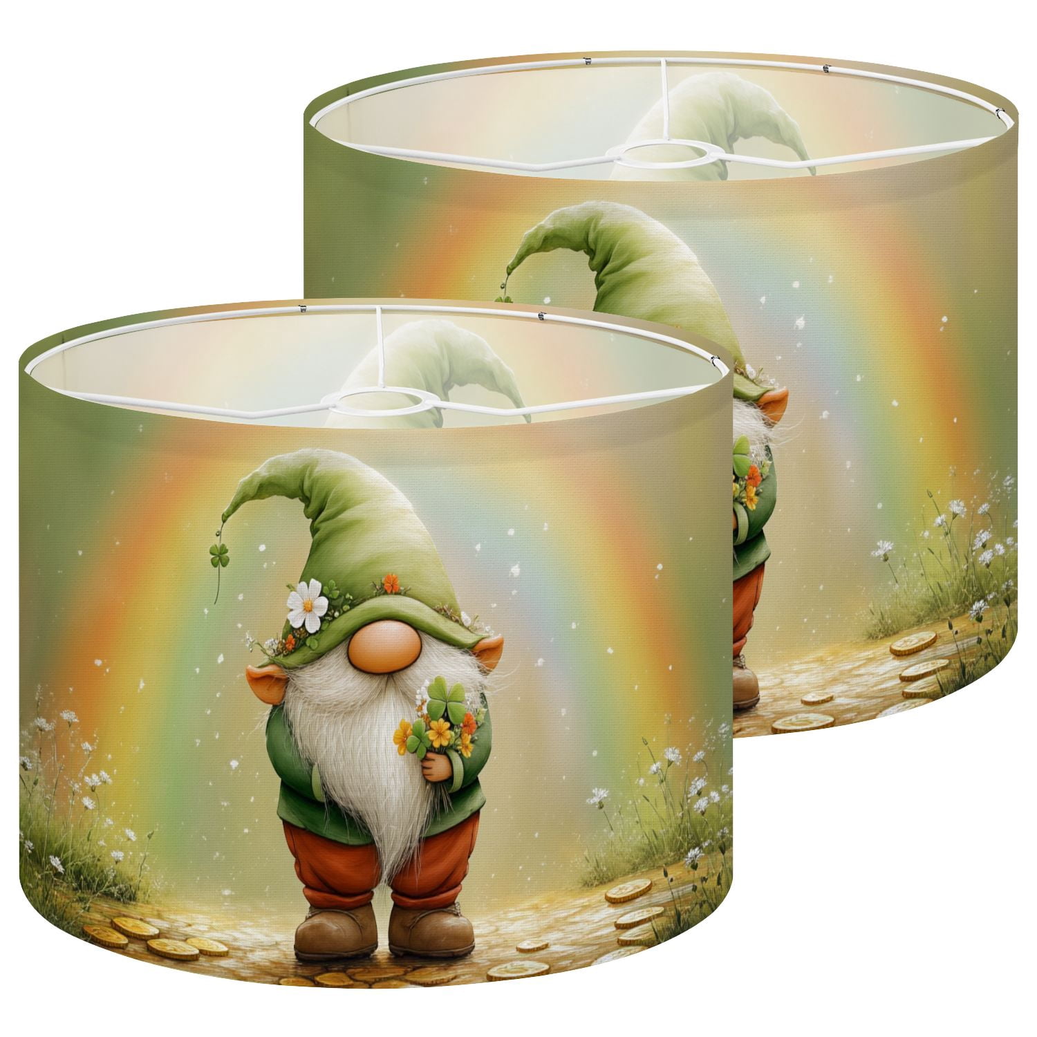 Lampshades 2 Pack Vintage Green St Patricks Day Irish Farmhouse Gnome ...