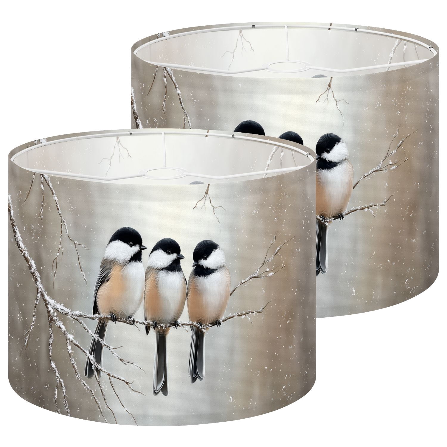 Lampshades 2 Pack Vintage Winter Bird Rustic Cottagecore Farmhouse Cozy ...