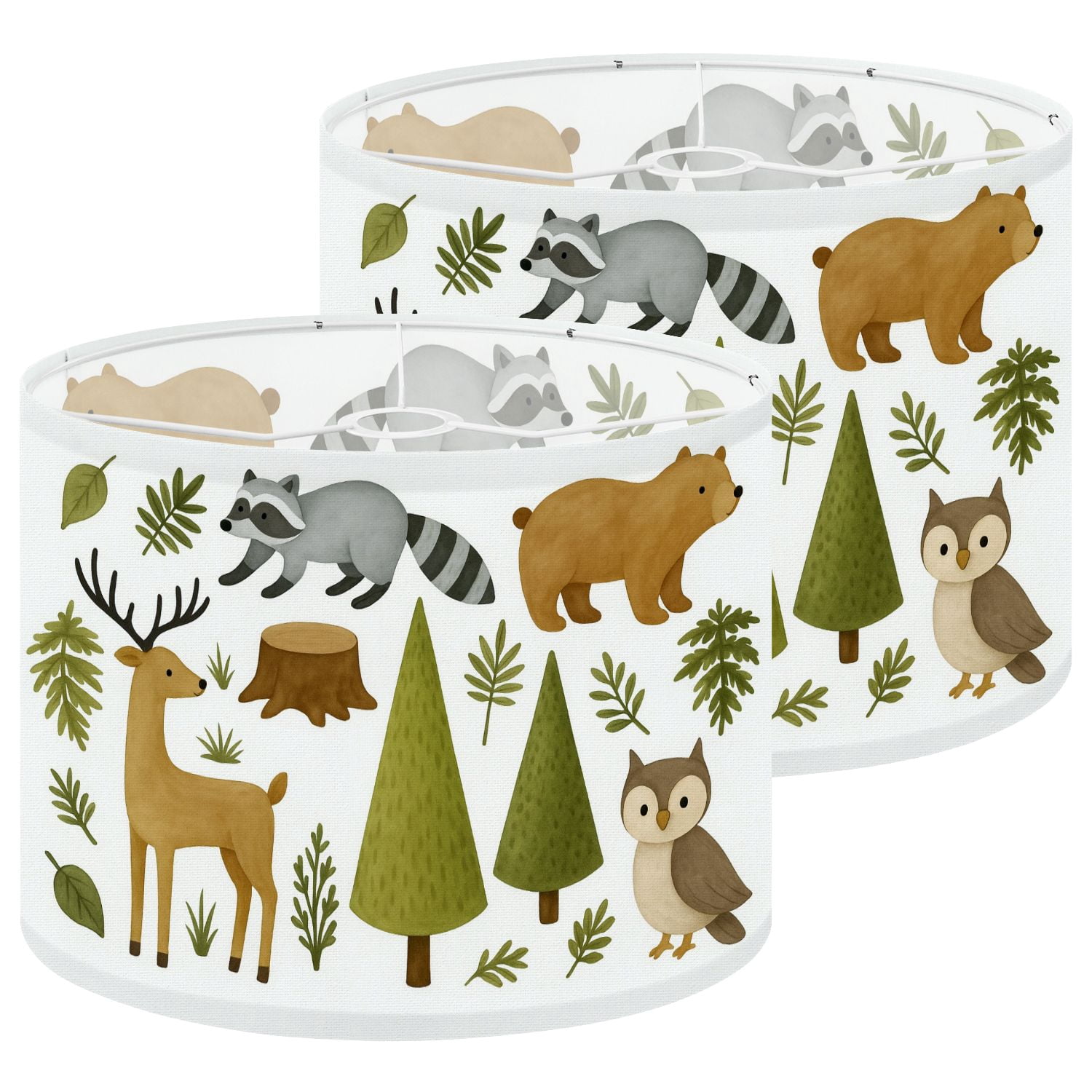 Lampshades 2 Pack Watercolor forest animal clipart Cute woodland ...