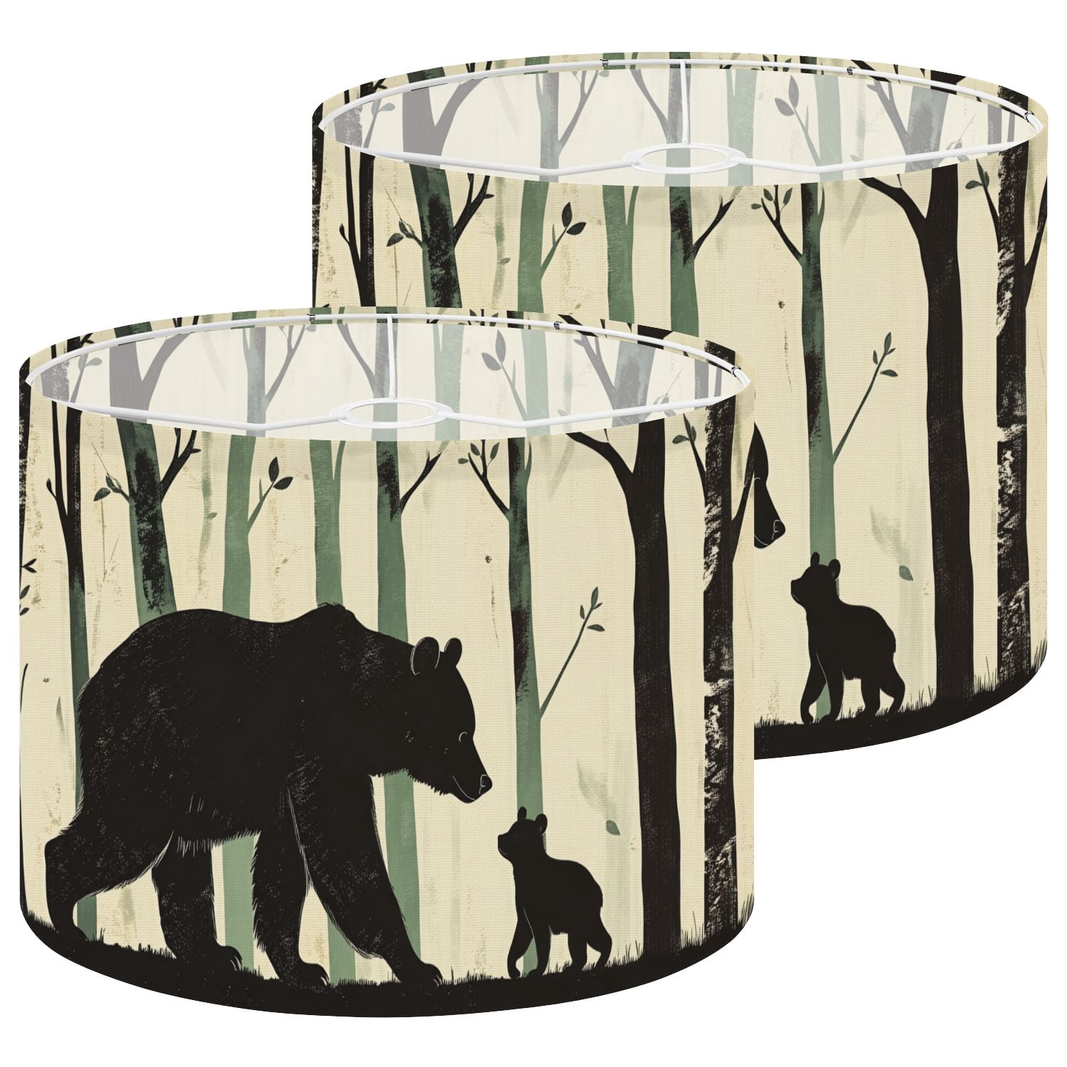 Lampshades 2 Pack Wildlife Bear Deer Moose Forest Rustic Wild Animal ...